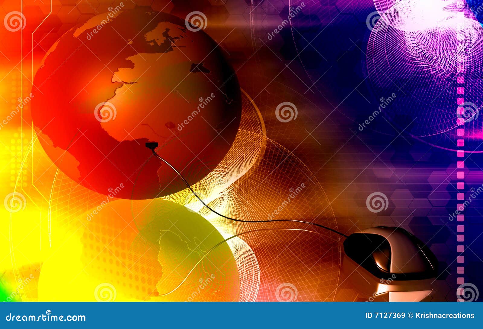 Mouse and earth stock illustration. Illustration of planet - 7127369