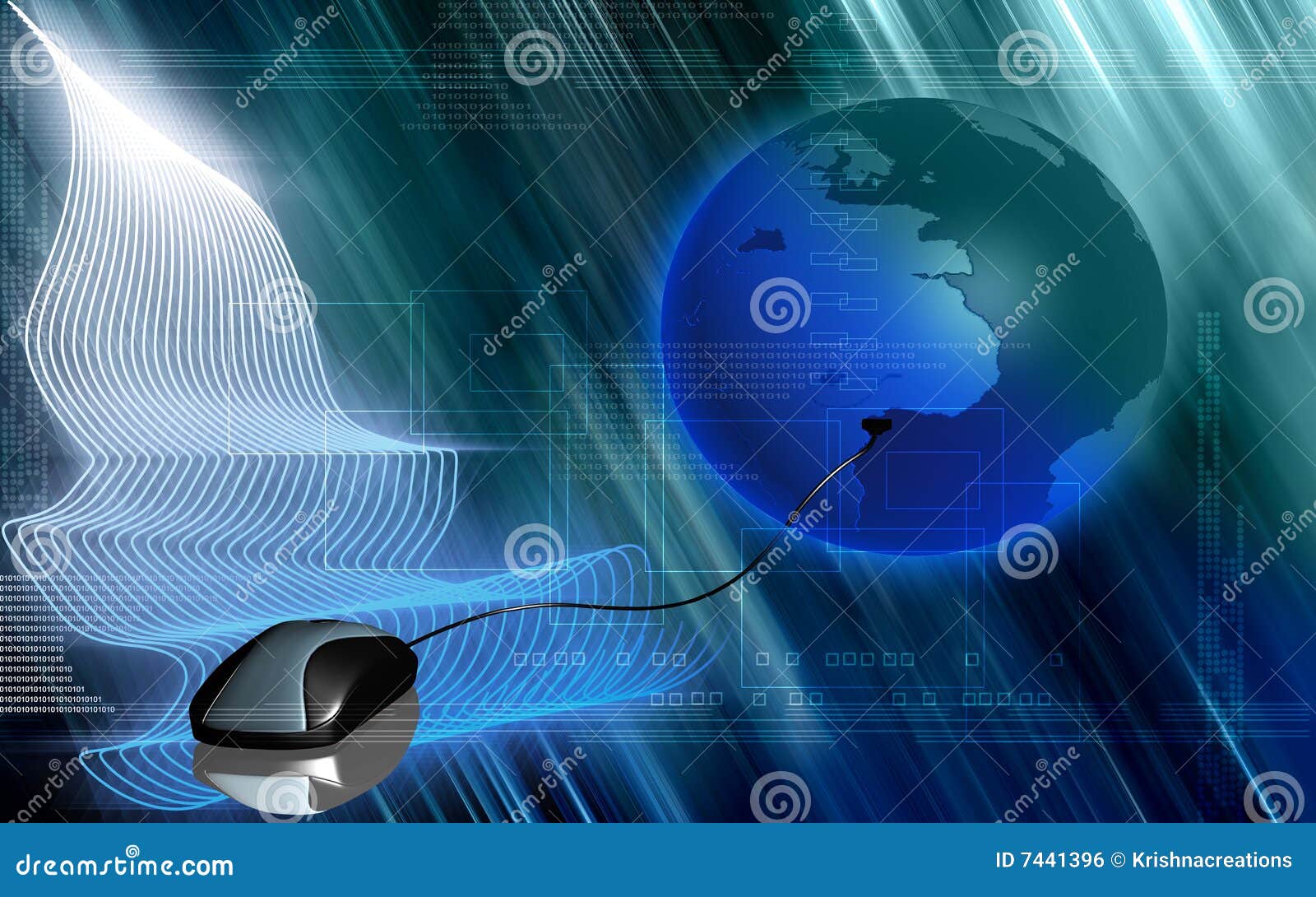 Mouse and earth stock illustration. Illustration of effects - 7441396