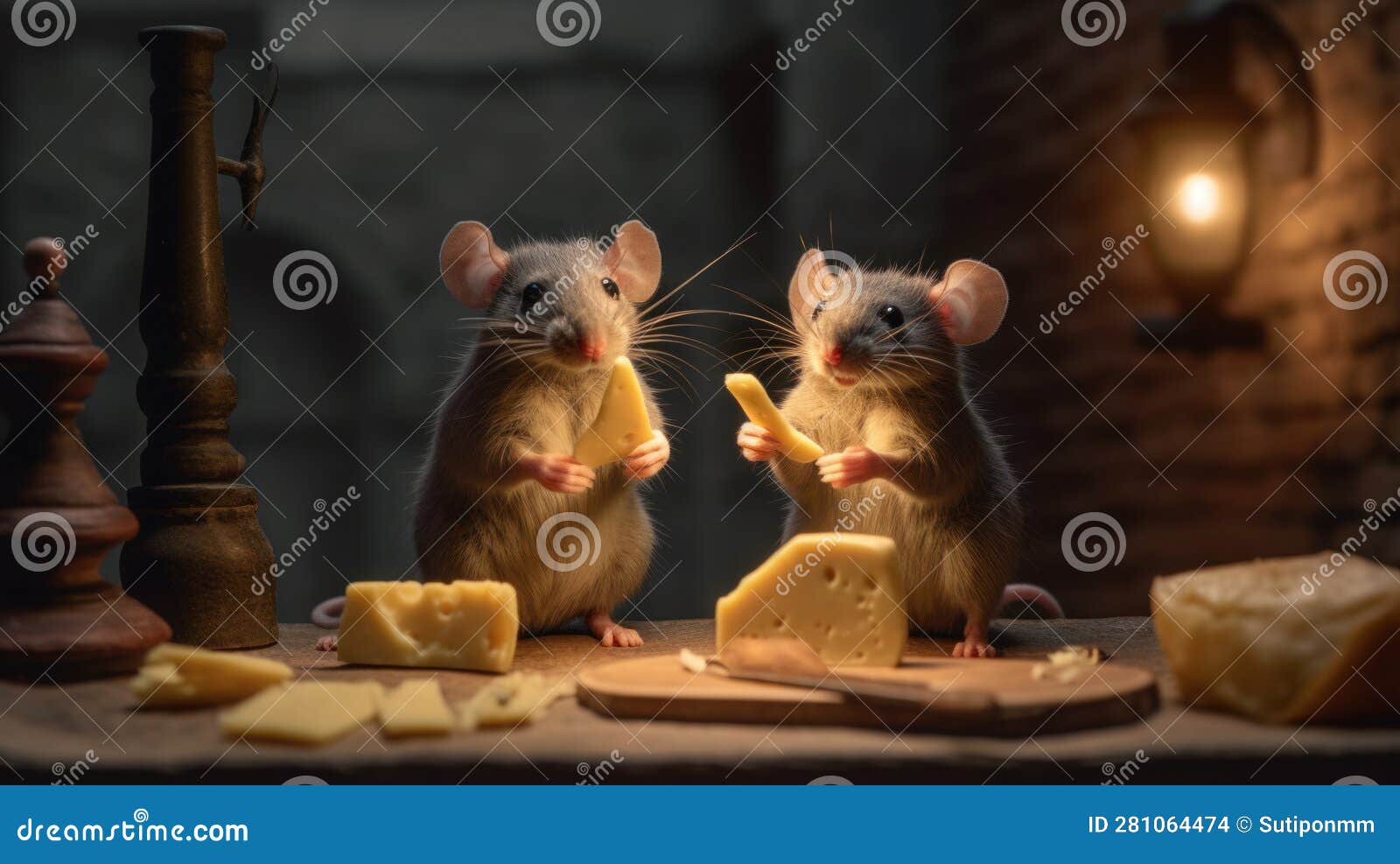 Mouse Eating Cake with Generative Ai Stock Illustration - Illustration ...