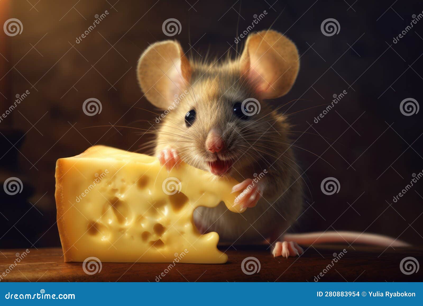 Mouse Eating Cheese Balance. Generate Ai Stock Illustration ...