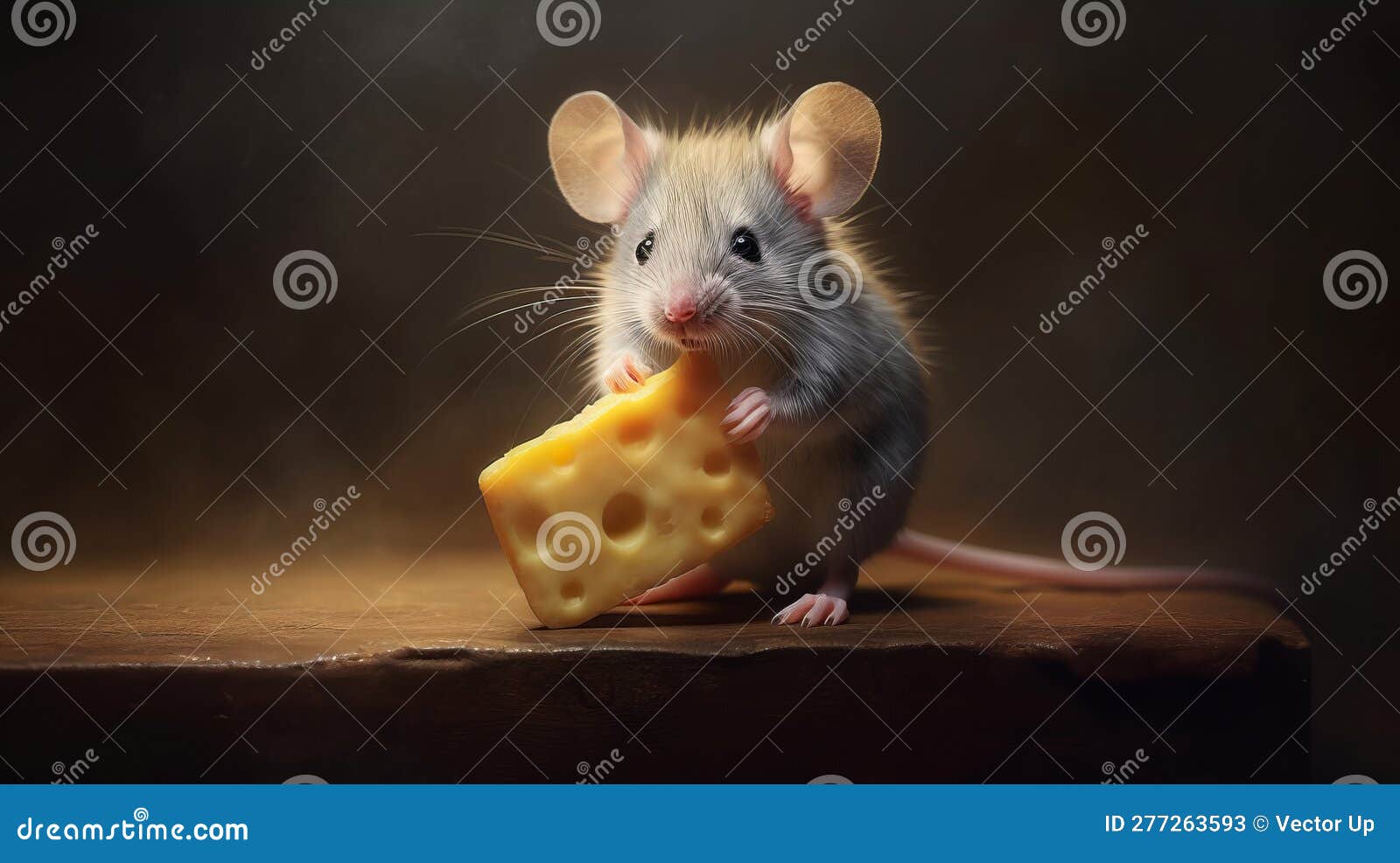 Mouse Eating Cheese. Generative AI Stock Illustration - Illustration of ...