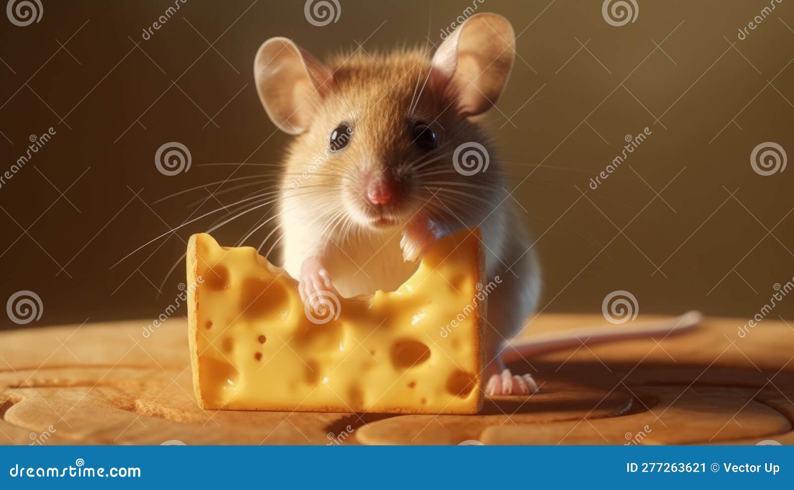 Mouse Eating Cheese. Generative AI Stock Illustration - Illustration of ...