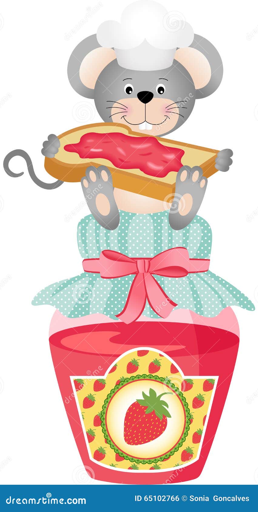 Mouse Eating Jam on Top Bottle Stock Vector - Illustration of food ...