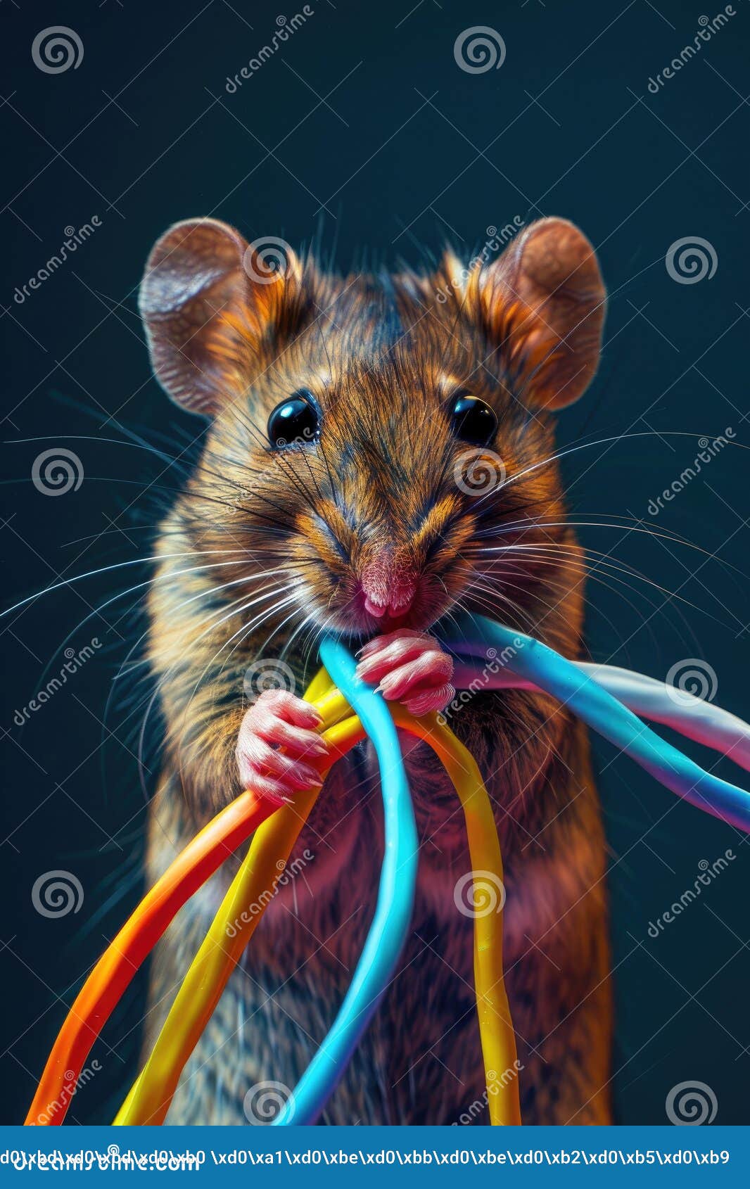 Mouse Eats Wire Selective Focus Stock Illustration - Illustration of ...