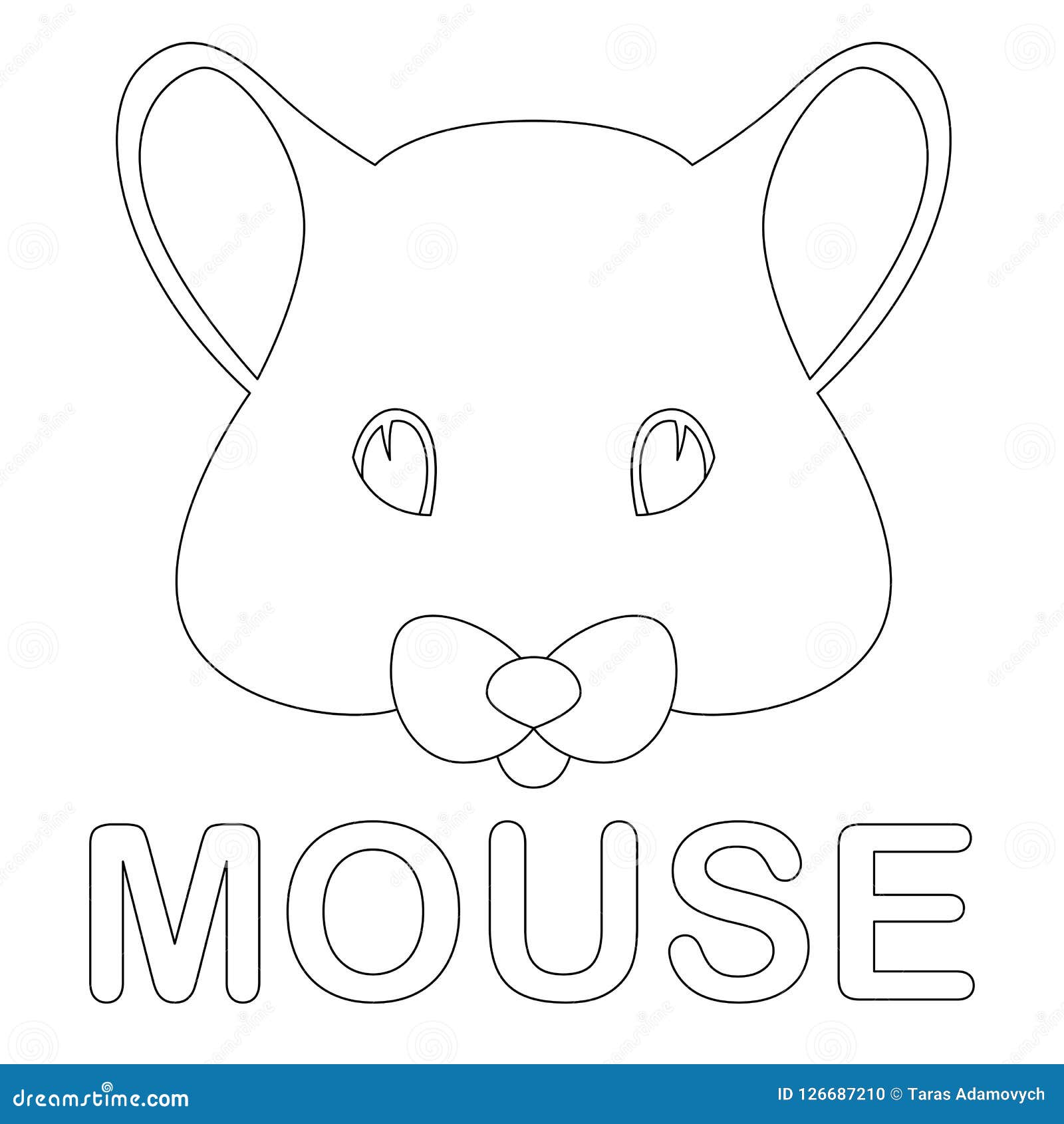 Mouse Face Vector Illustration Coloring Book Front Stock Vector ...