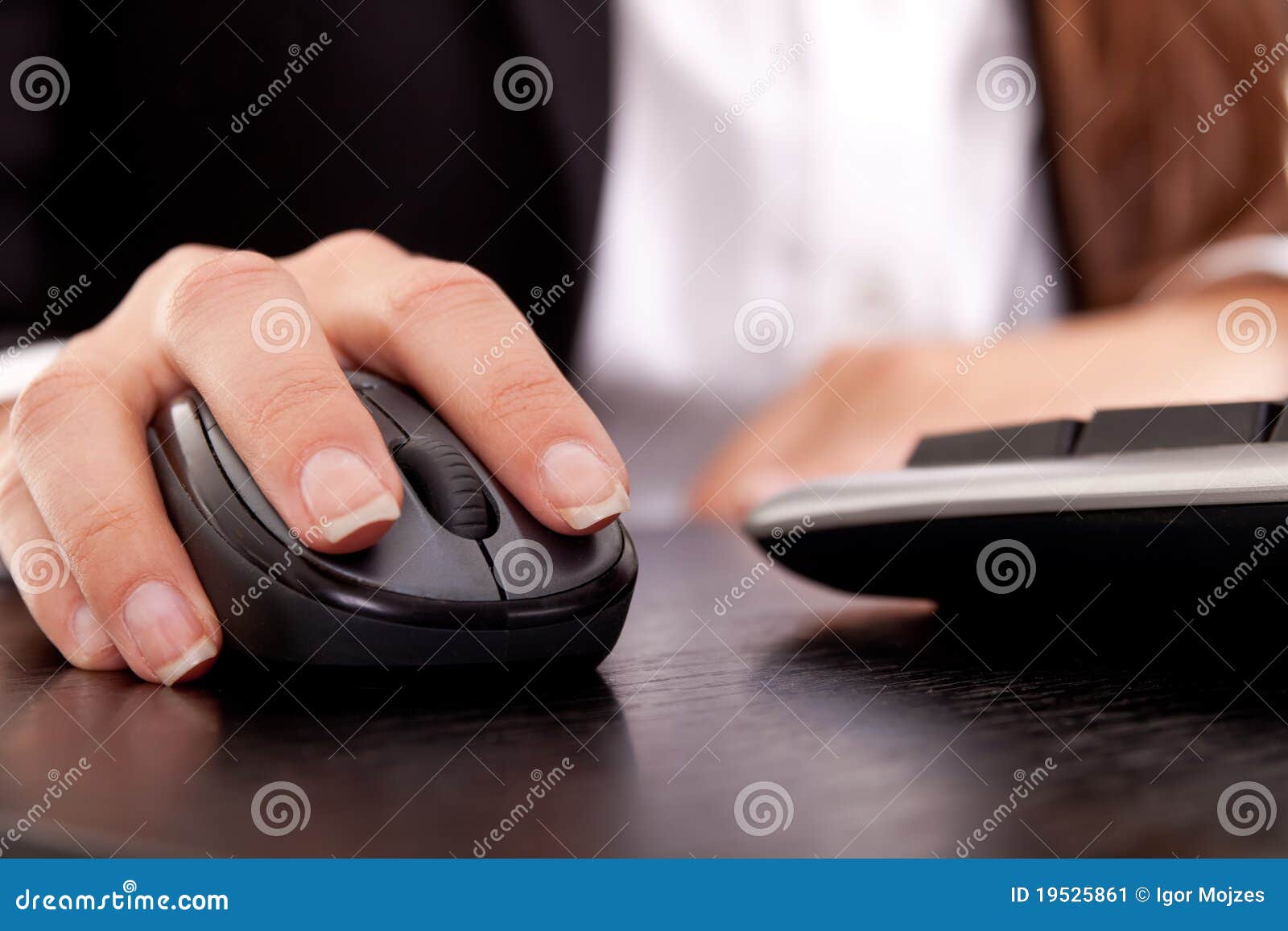 Mouse in a female hand stock image. Image of data, business - 19525861