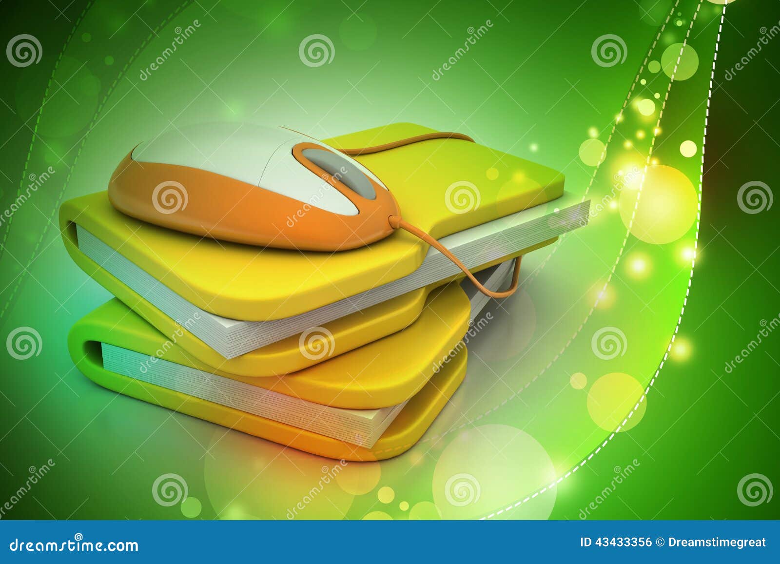 Mouse with file folder stock illustration. Illustration of archives ...