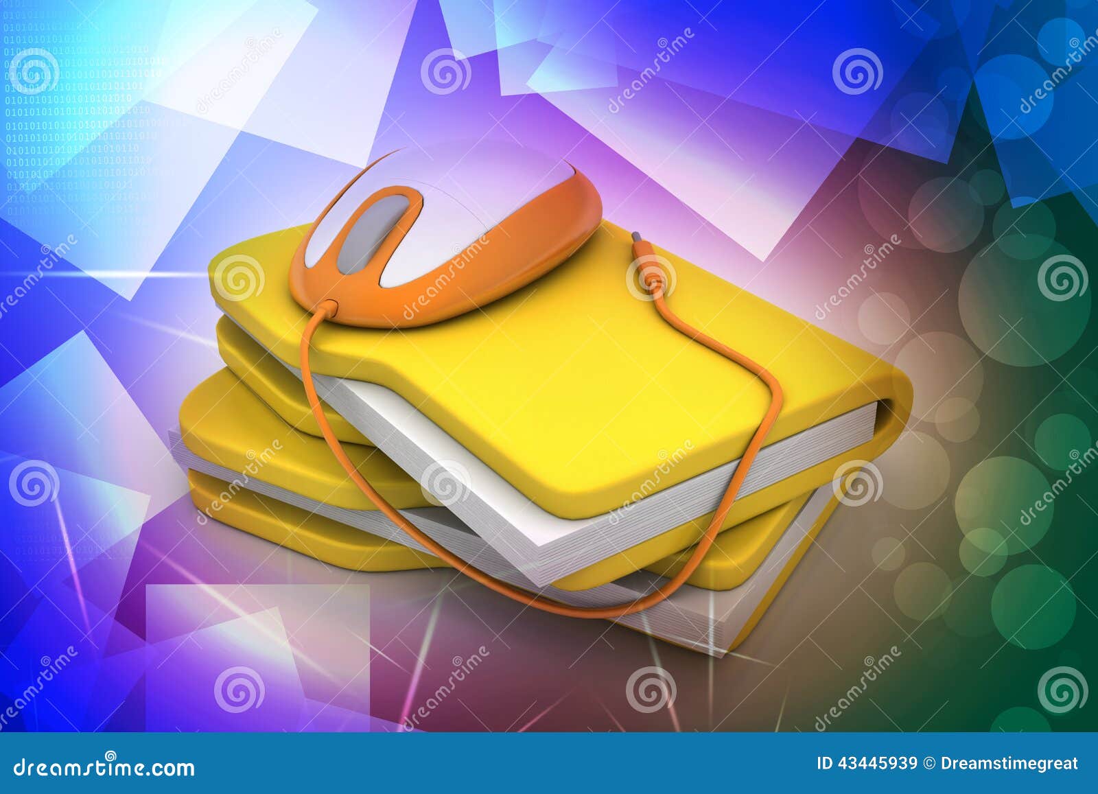 Mouse with file folder stock illustration. Illustration of data - 43445939