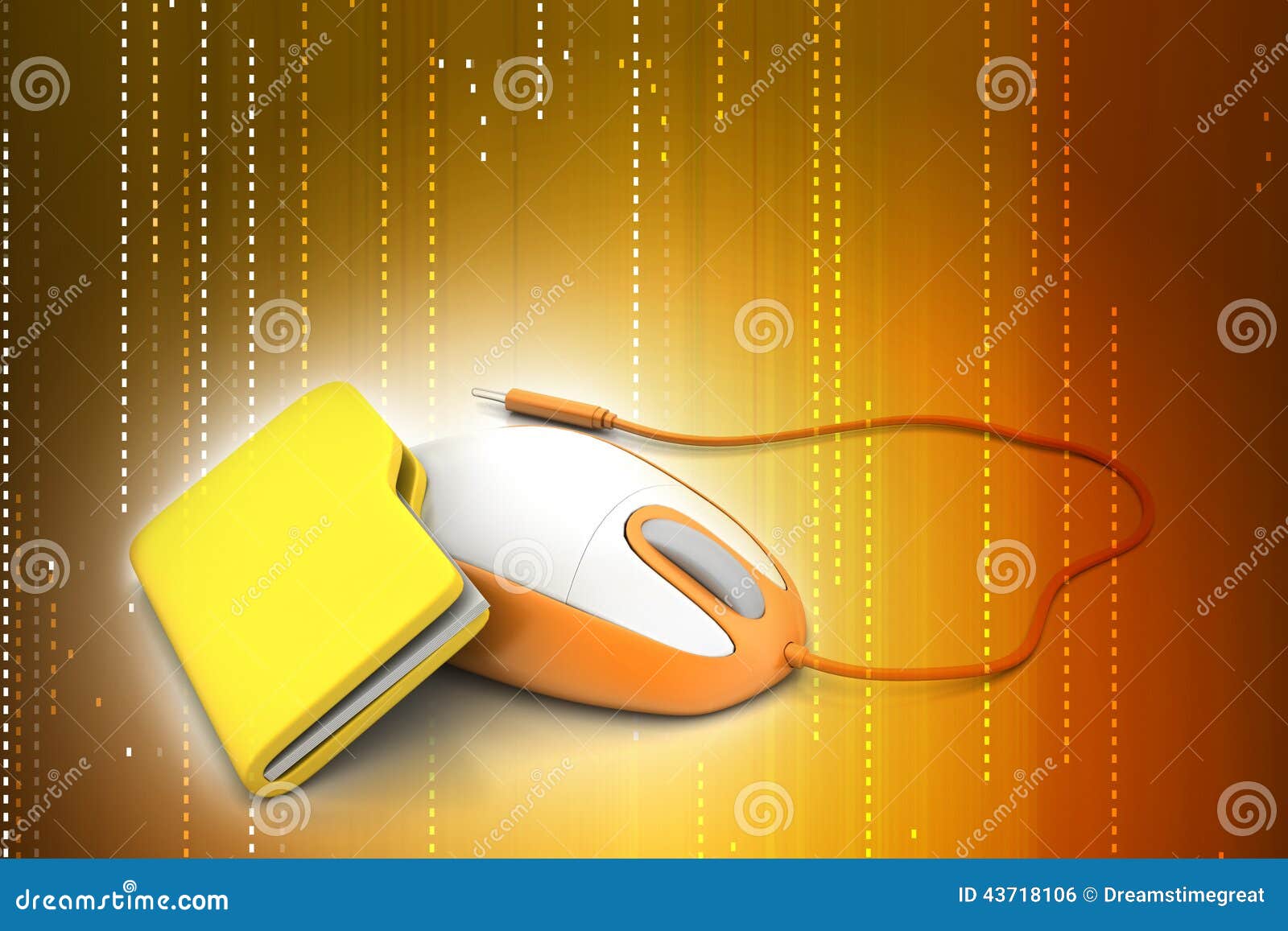 Mouse with file folder stock illustration. Illustration of concept ...