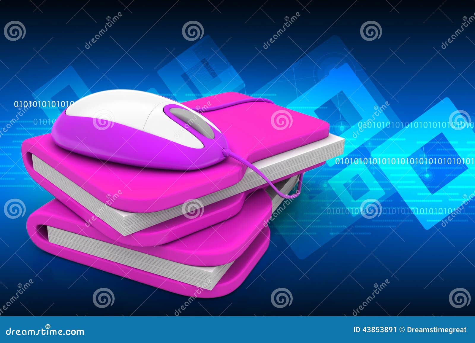 Mouse with file folder stock illustration. Illustration of mouse - 43853891