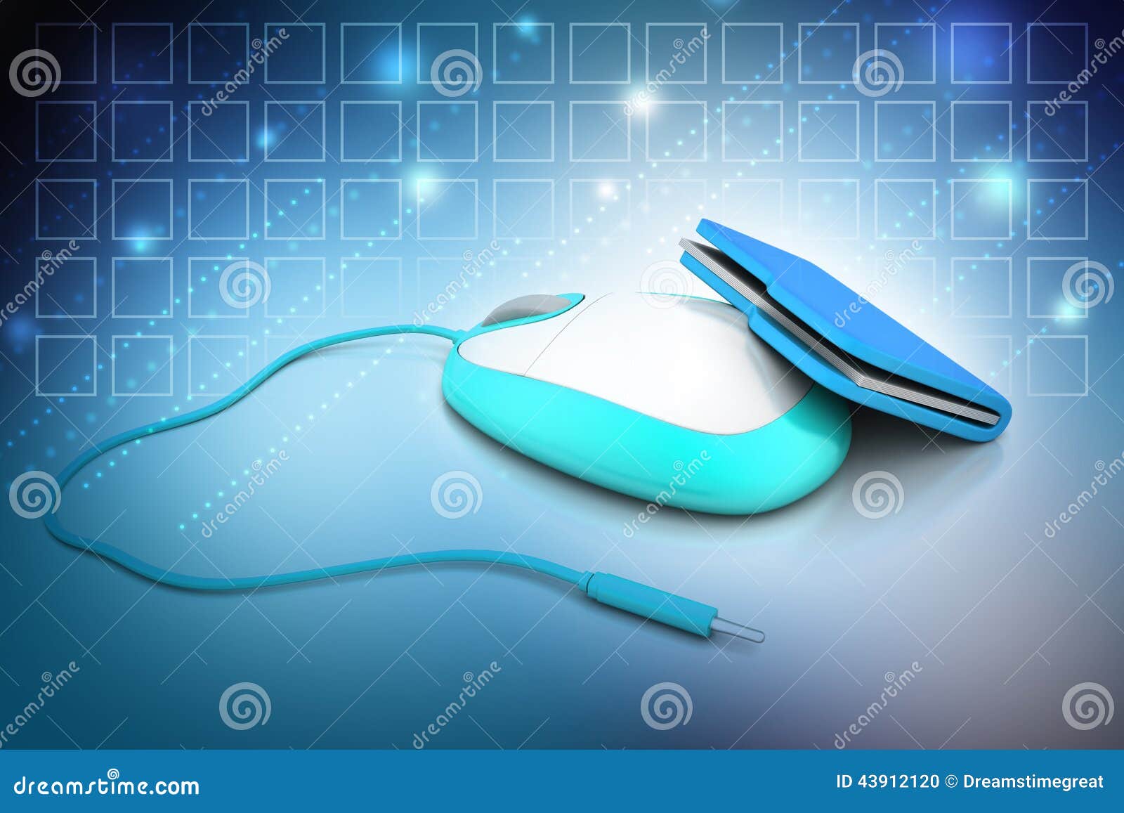 Mouse with file folder stock illustration. Illustration of concept ...