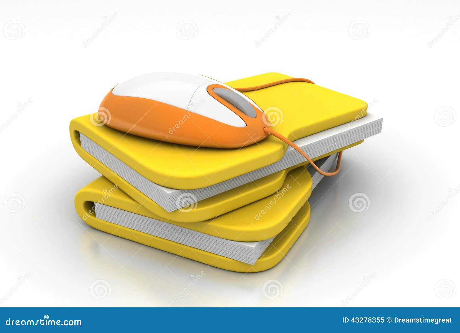 Mouse with file folder stock illustration. Illustration of computer ...
