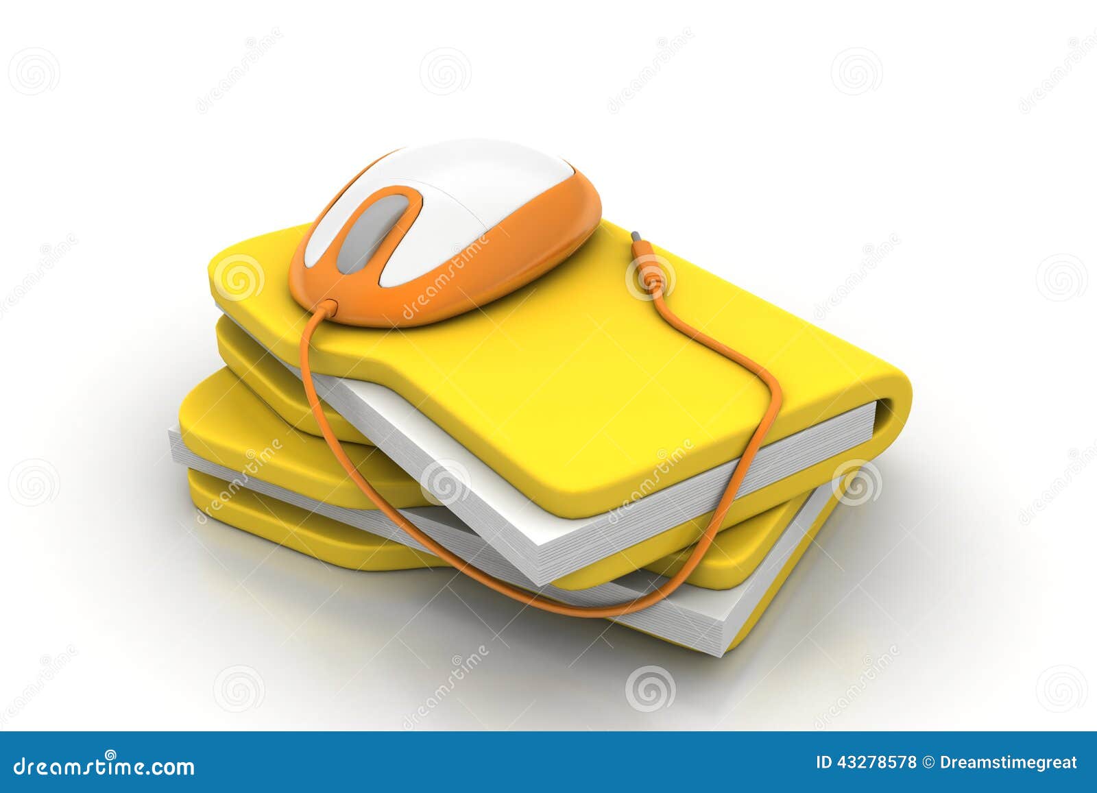 Mouse with file folder stock illustration. Illustration of single ...