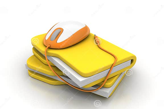 Mouse with file folder stock illustration. Illustration of single ...
