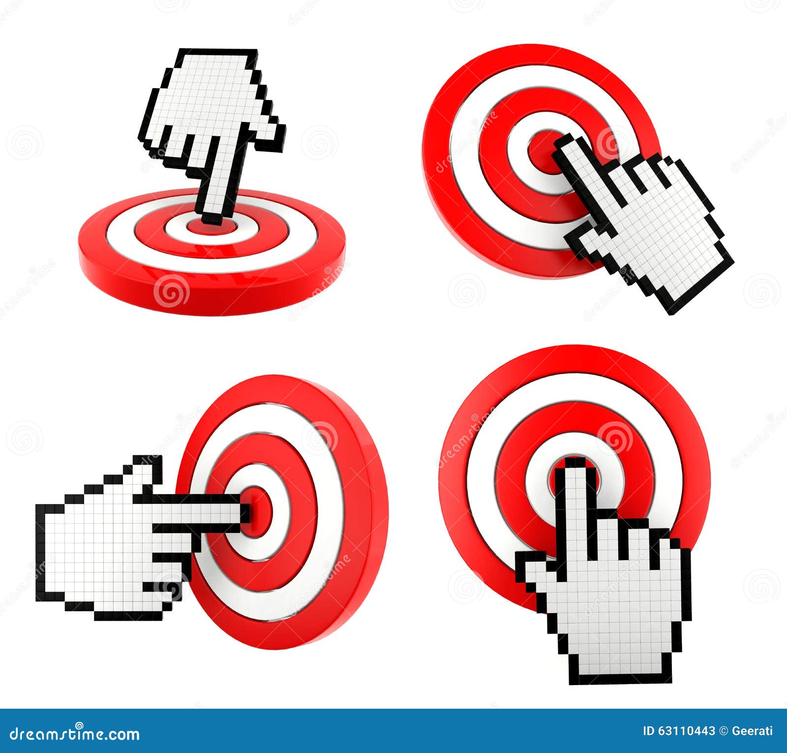 Mouse Finger Cursor Pointing at the Target Stock Illustration ...