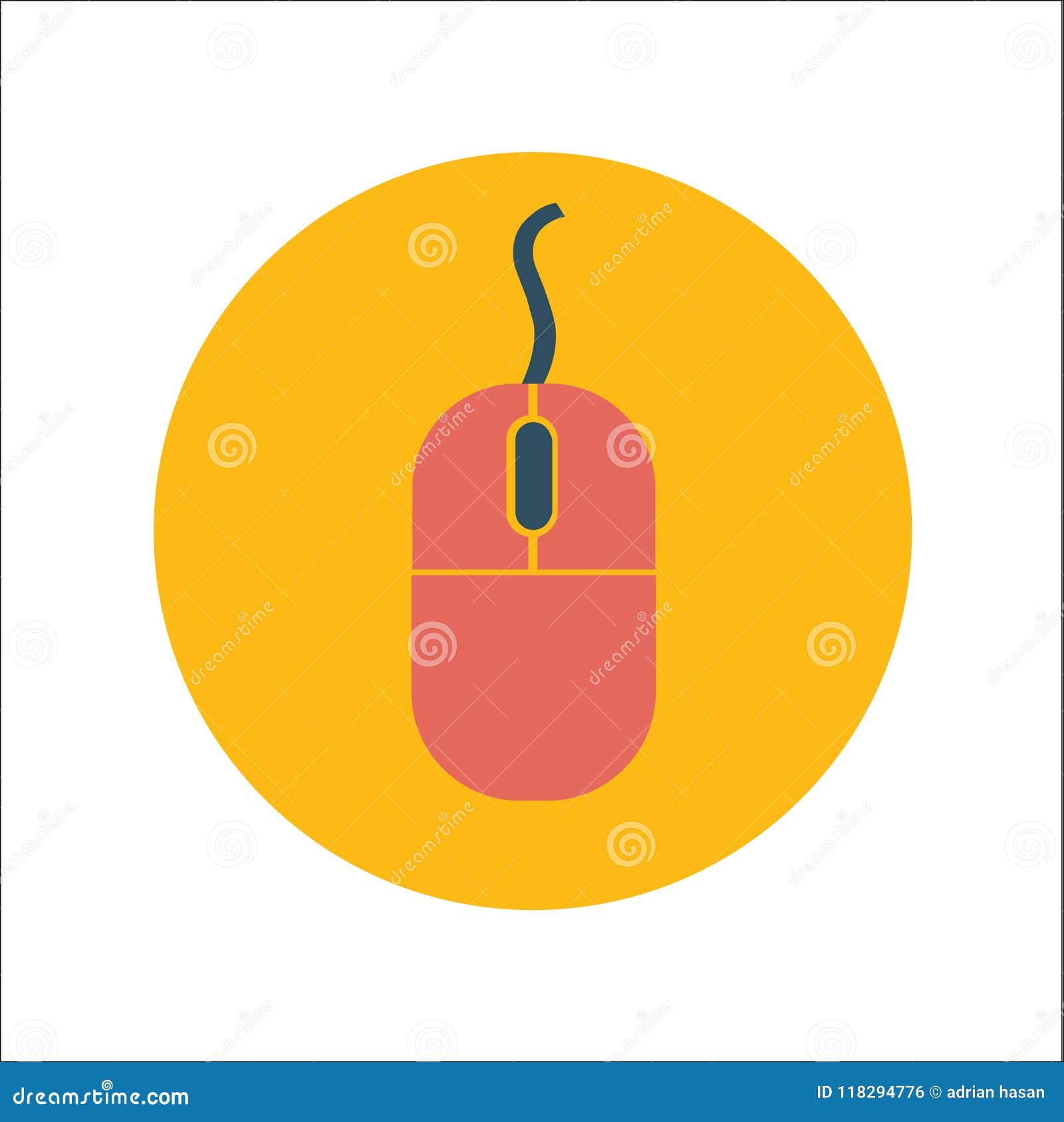 Mouse flat Icon Vector stock vector. Illustration of handraw - 118294776