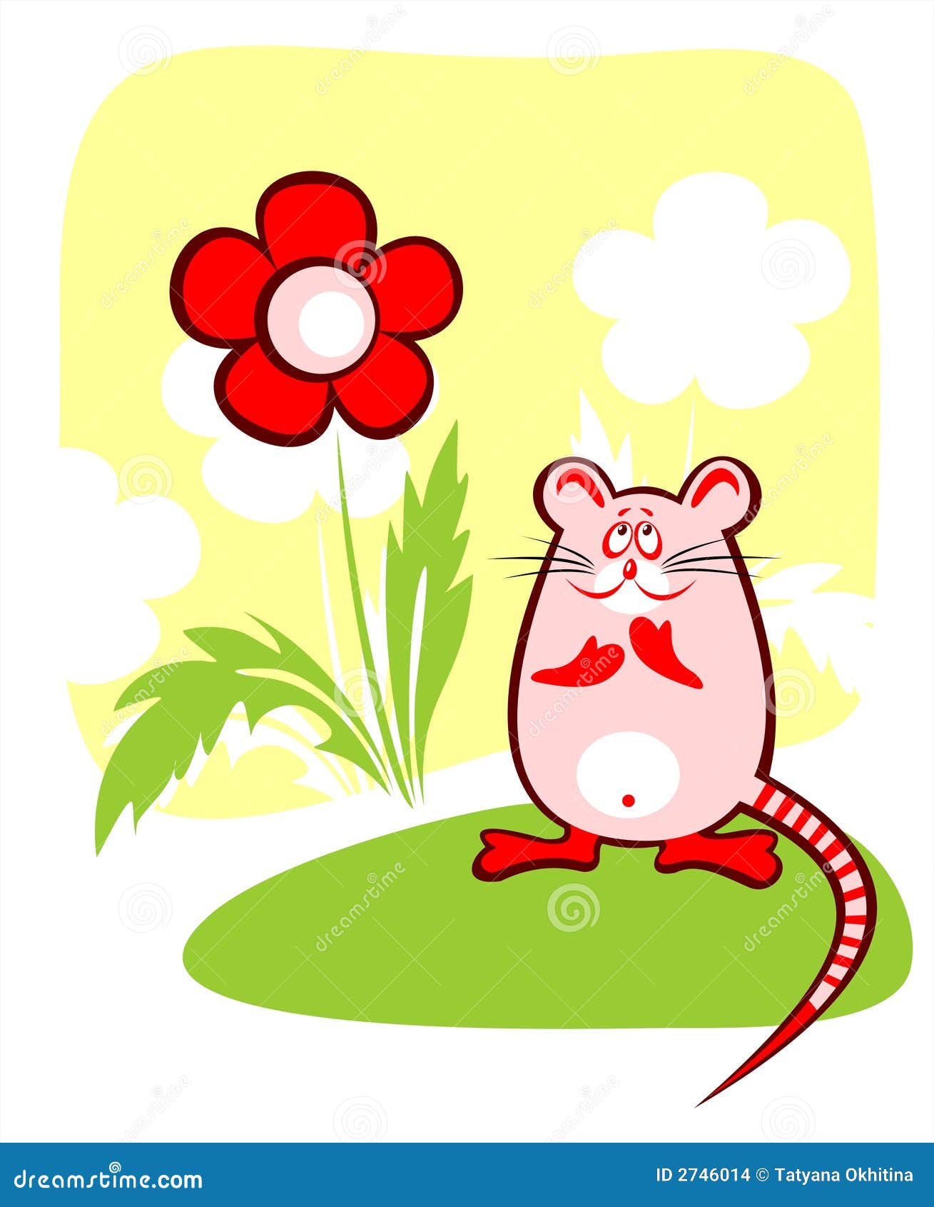 Mouse and flower stock vector. Illustration of tenderness - 2746014