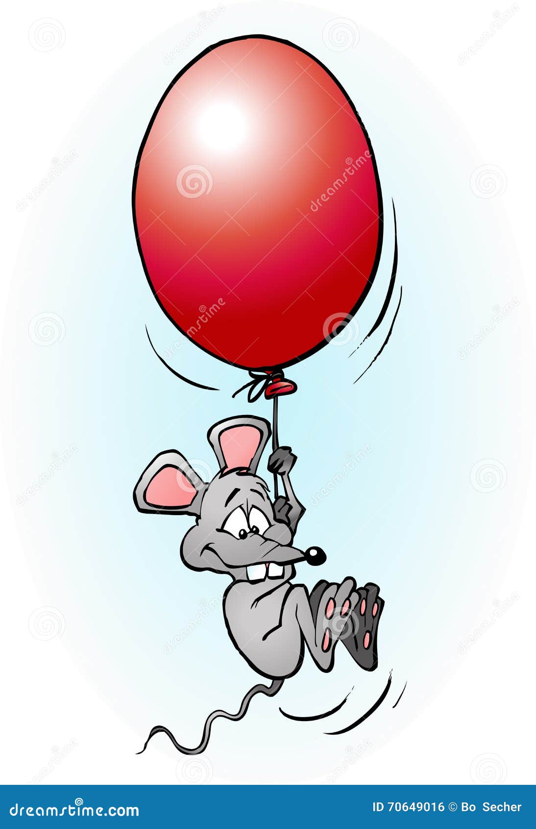 Mouse Flying with a Balloon Stock Vector - Illustration of mouse ...
