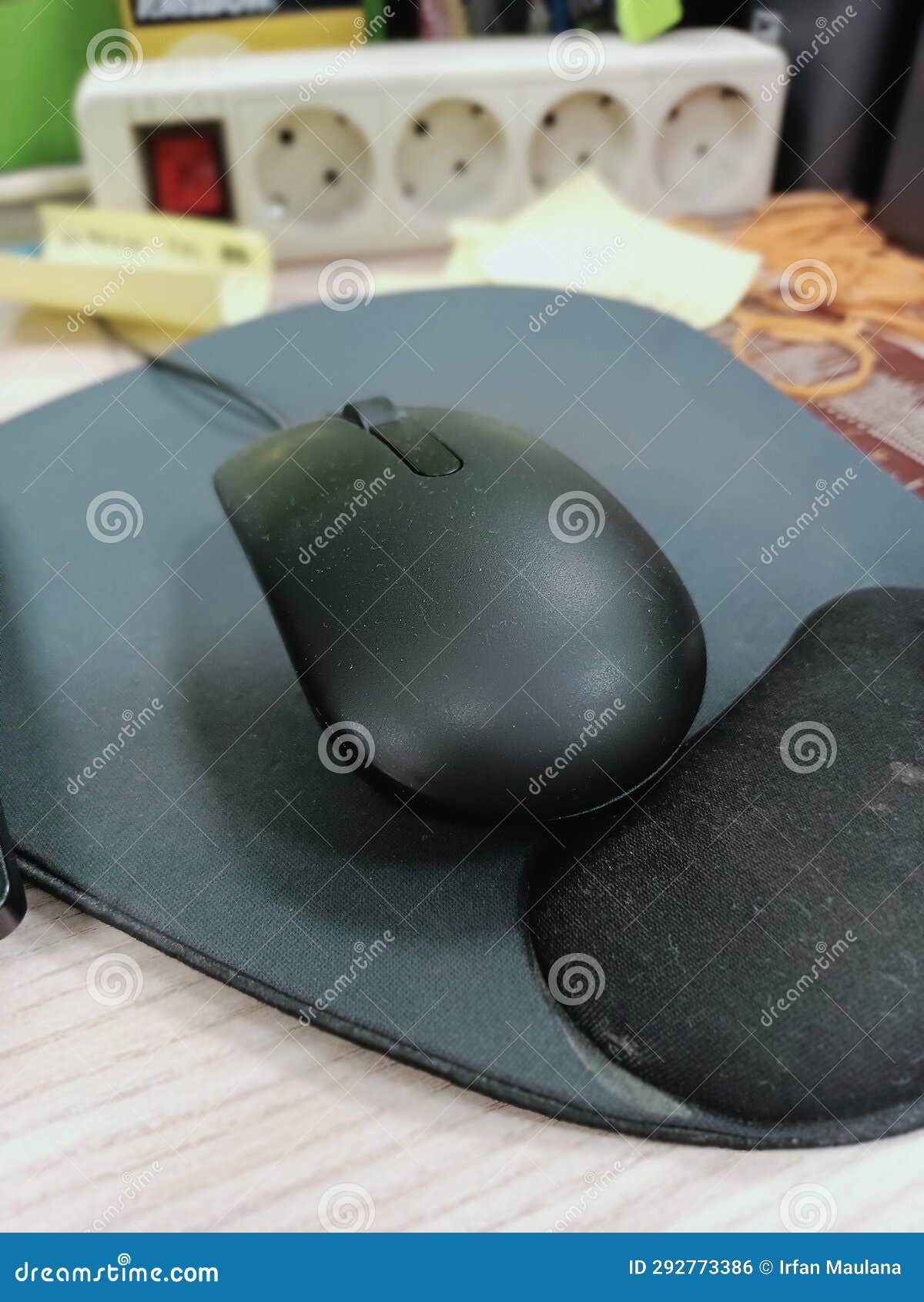 Mouse Full of Dust on a Wooden Table in the Morning, Jakarta 2023 Stock ...