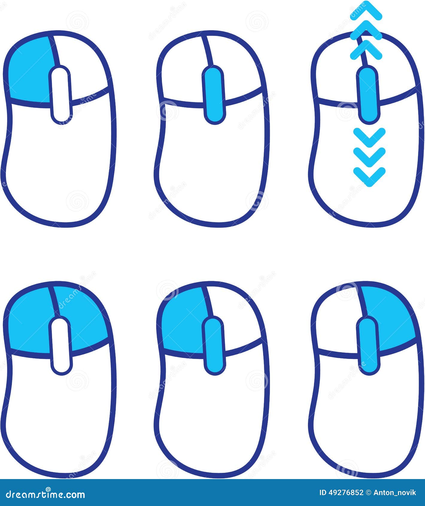 Mouse Functions Indicated Vector Illustration | CartoonDealer.com #49276852