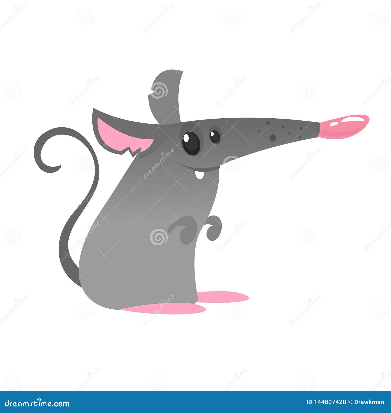 Funny Cartoon Mouse. Vector Illustration Stock Vector - Illustration of ...