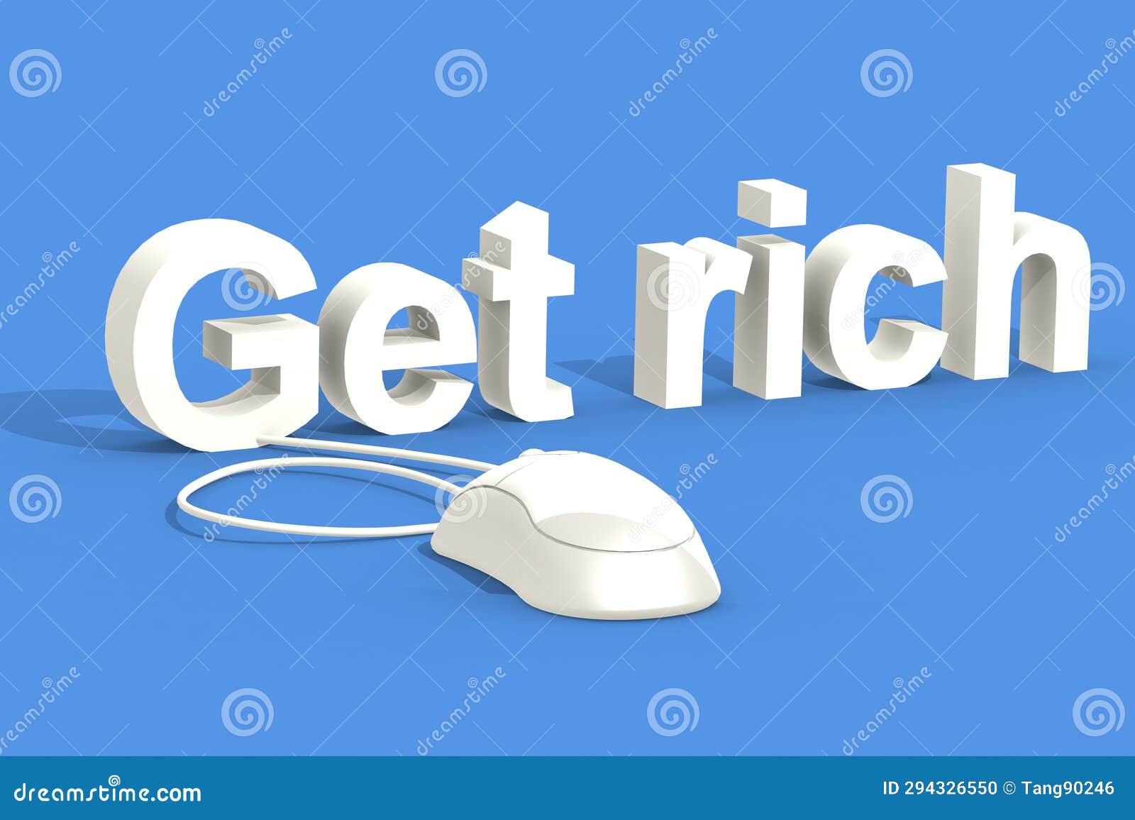 Mouse with Get Rich Word Isolated Stock Illustration - Illustration of ...