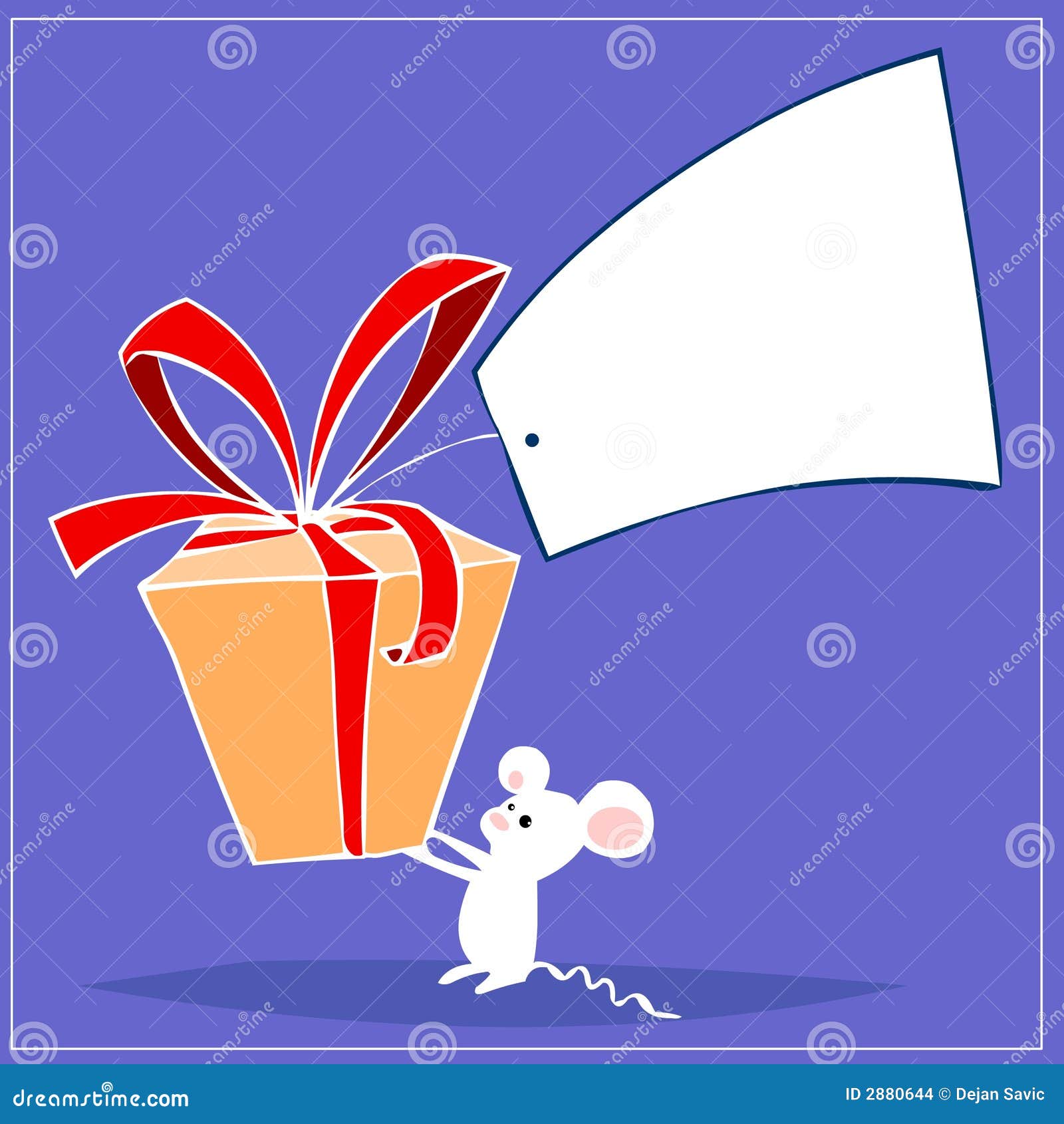 Mouse and gift stock illustration. Illustration of cartoons - 2880644