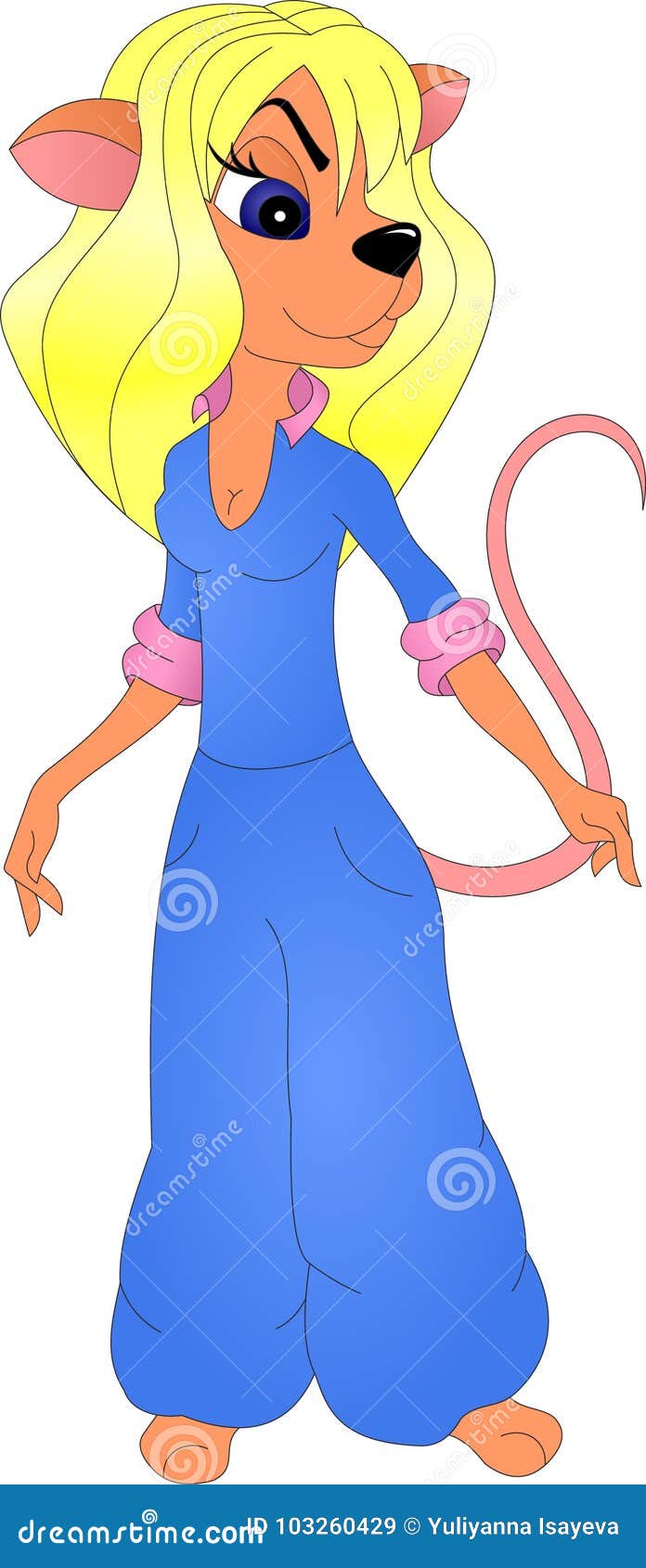 Mouse girl stock vector. Illustration of sweet, print - 103260429