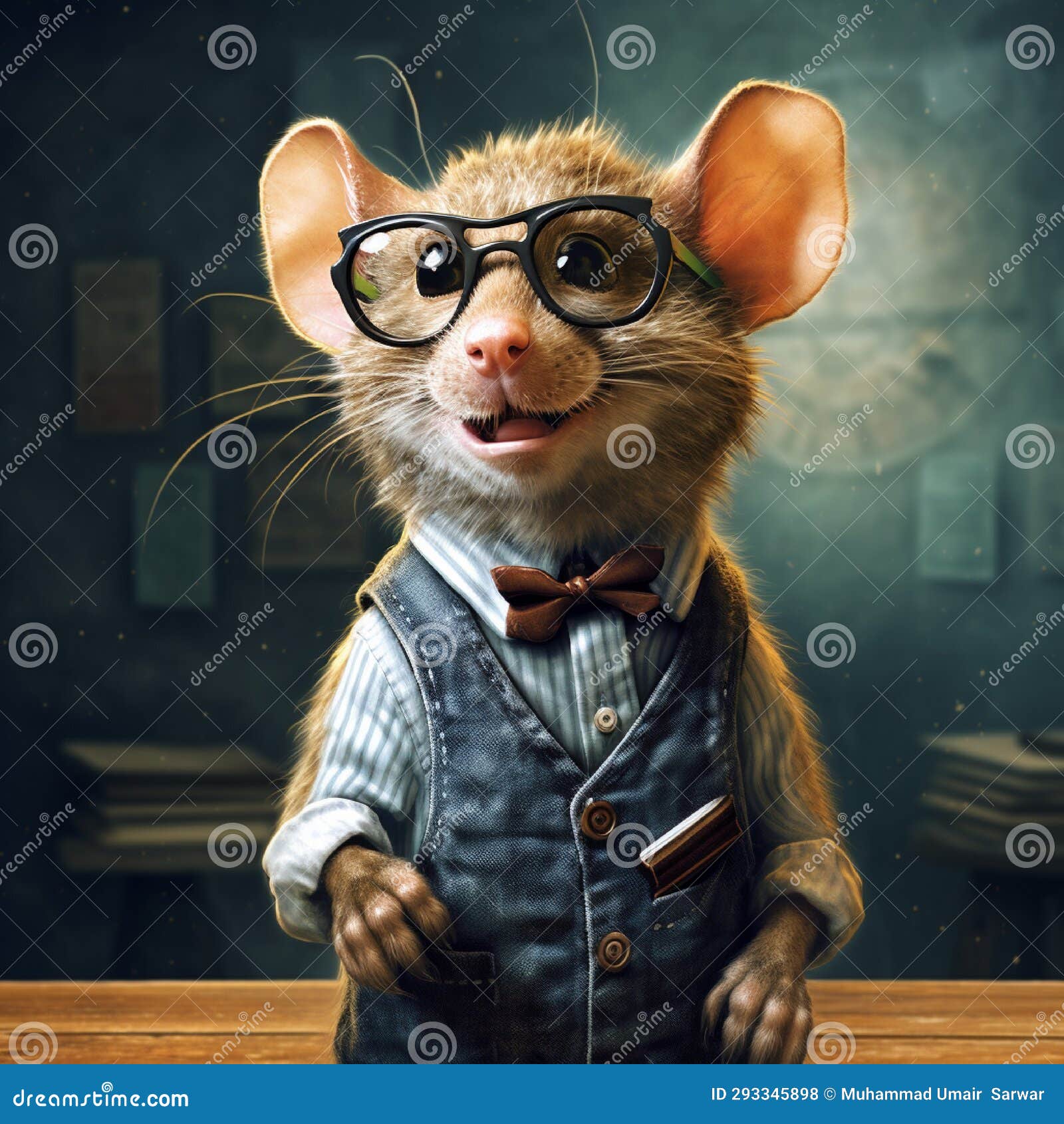 A Mouse with Glasses and Suit Generated by AI Tool Stock Illustration ...