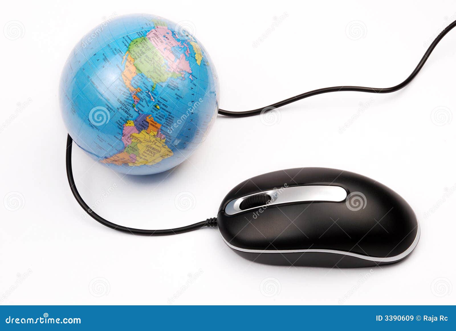 Mouse and globe stock image. Image of cable, dark, accessory - 3390609