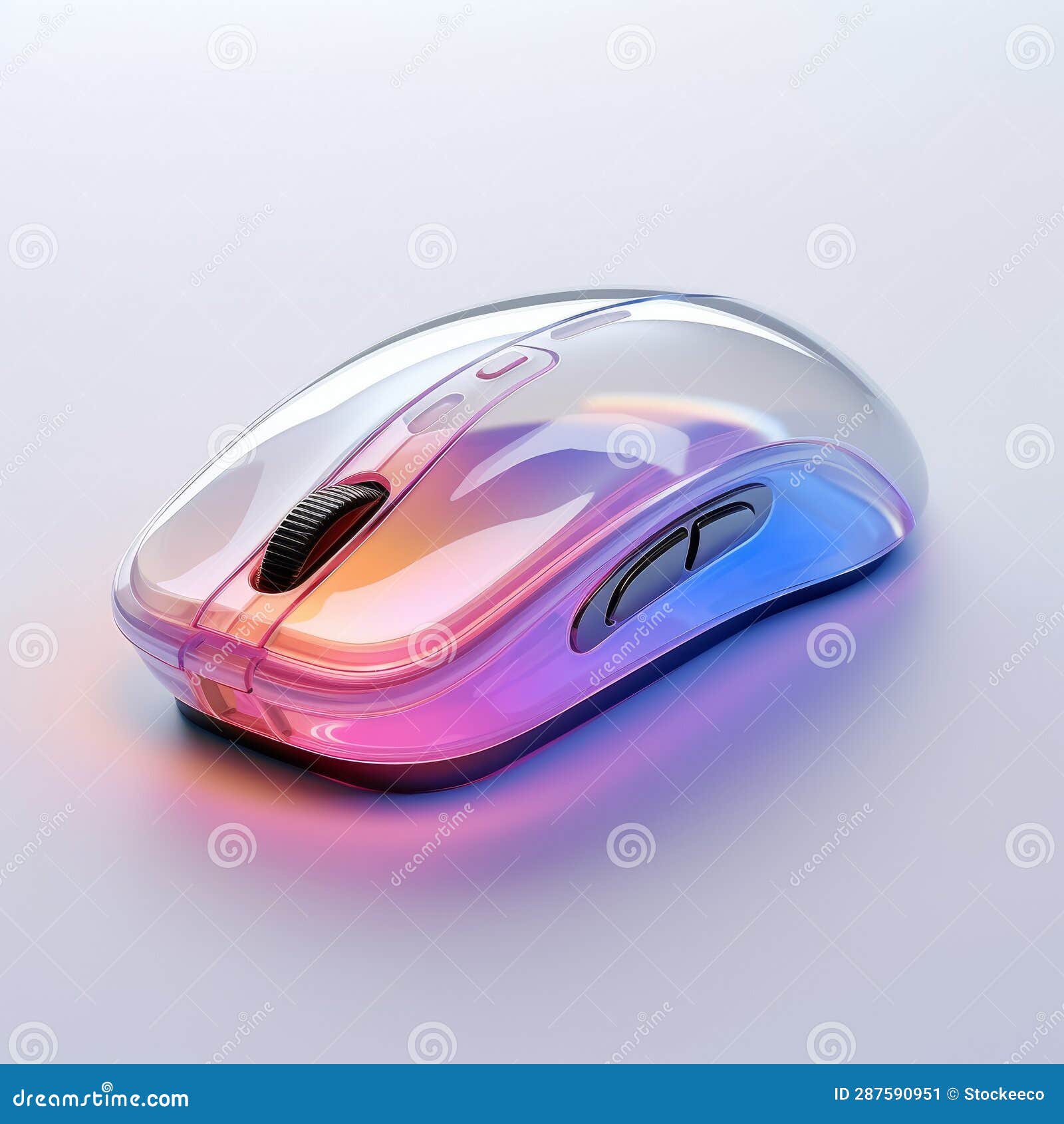 3d Rendering Illustration of Optical Mouse with Purple Hue Stock ...