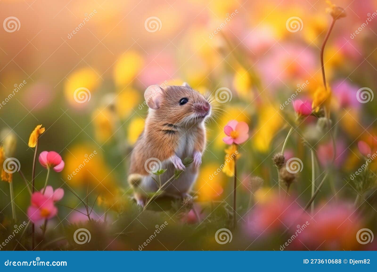 Mouse on Grassland Created with Ai Technology Stock Photo - Image of ...