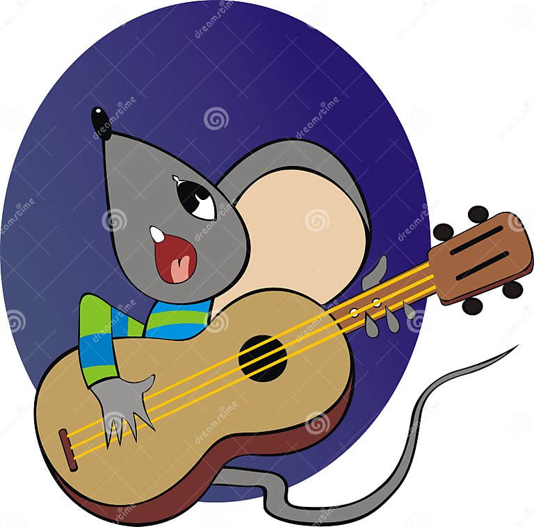 Mouse with a guitar stock vector. Illustration of guitar - 11619791