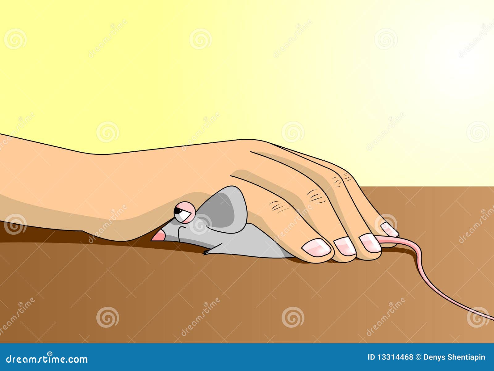 Mouse in hand stock illustration. Illustration of computer - 13314468