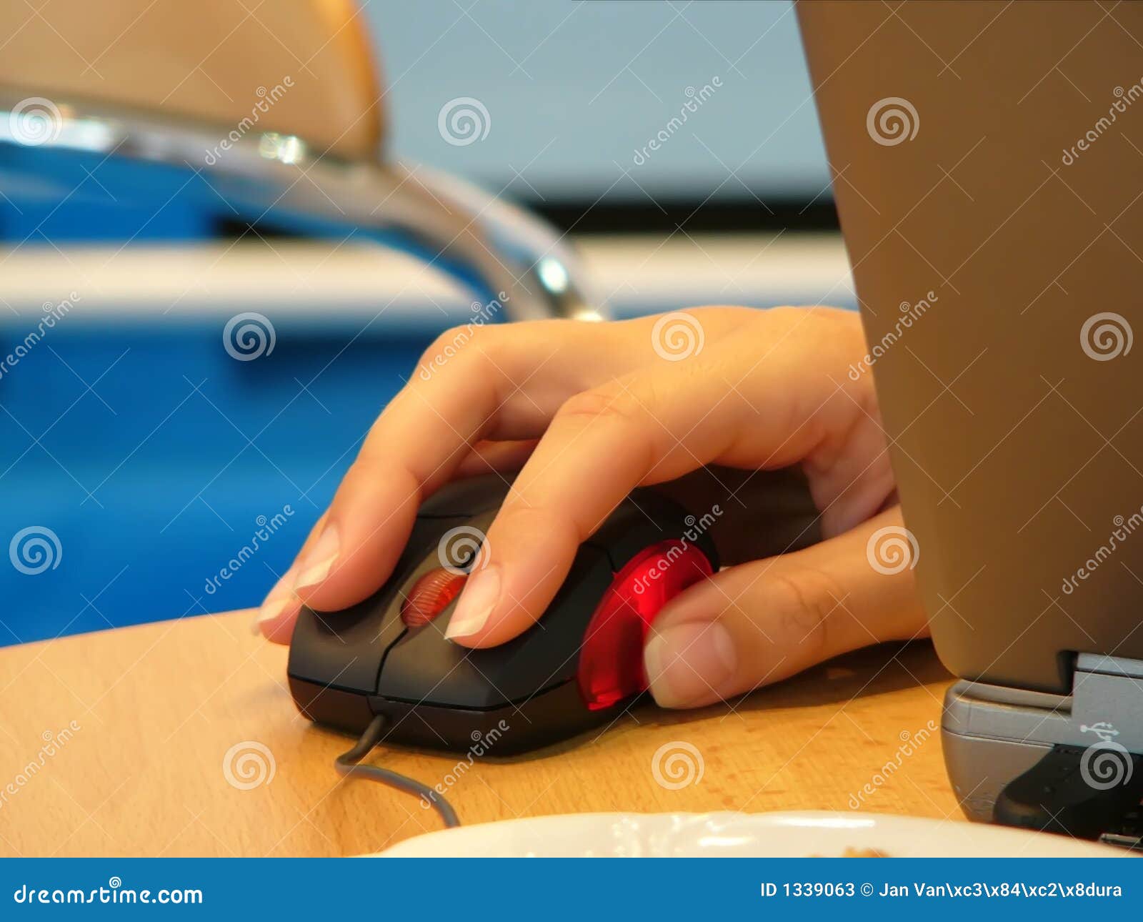 Mouse with hand stock image. Image of internet, return - 1339063