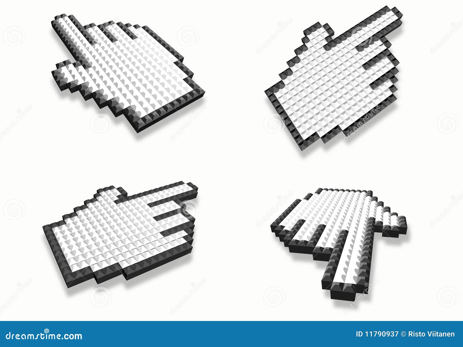 Mouse Hand Cursor Collection Stock Illustration - Illustration of goal ...