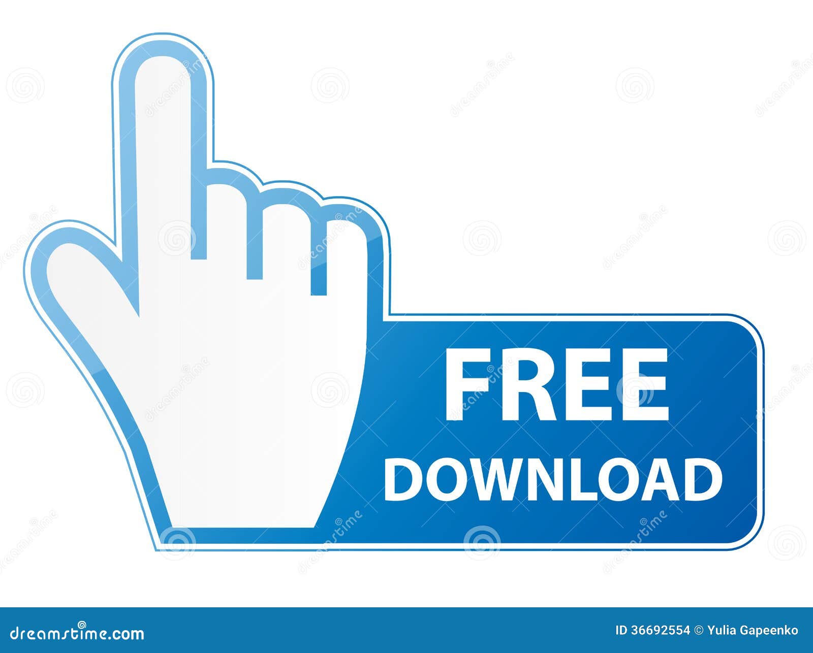 Mouse Hand Cursor on Free Download Button Vector Stock Vector ...