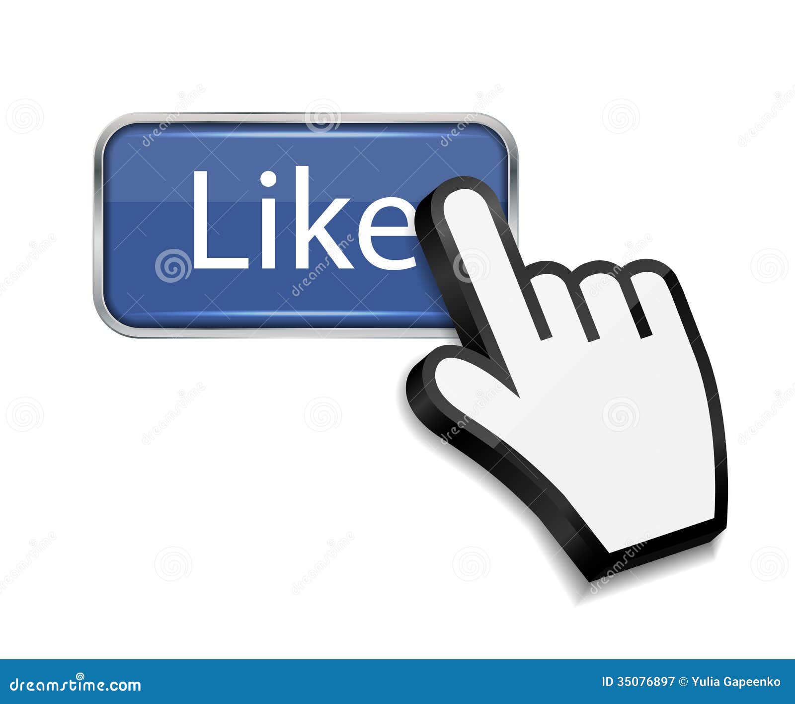 Mouse Hand Cursor on Like Button Vector Stock Vector - Illustration of ...