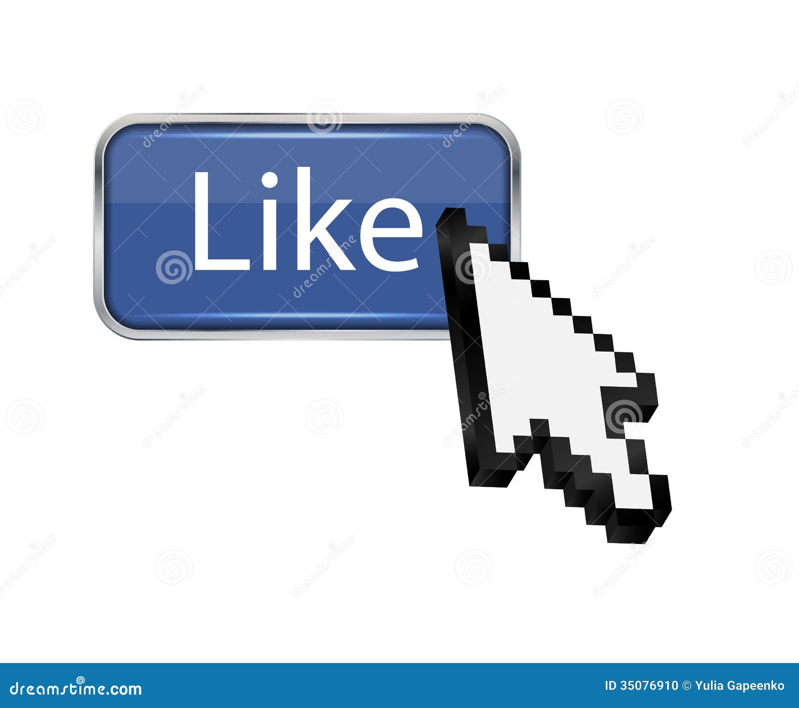 Mouse Hand Cursor on Like Button Vector Stock Vector - Illustration of ...