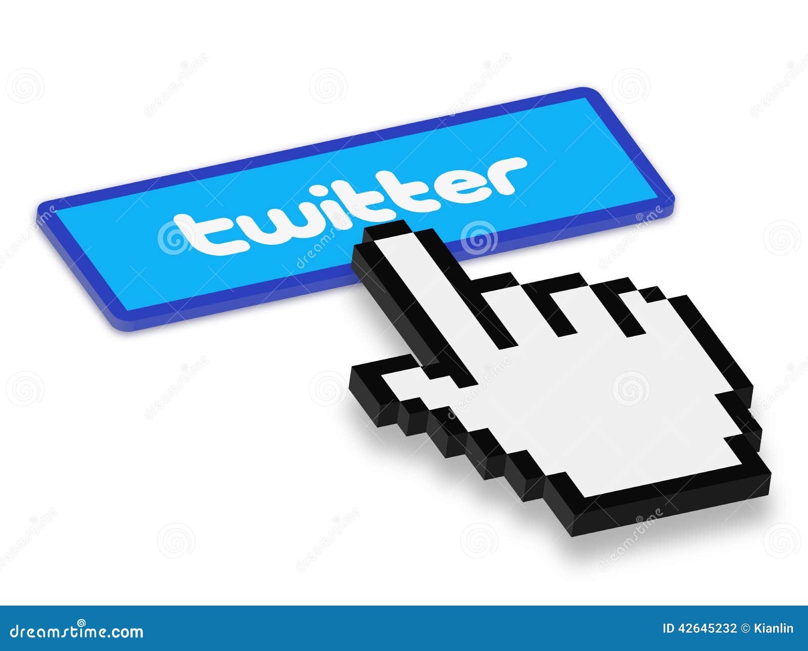Mouse Hand Press Twitter Button Editorial Photography - Illustration of ...