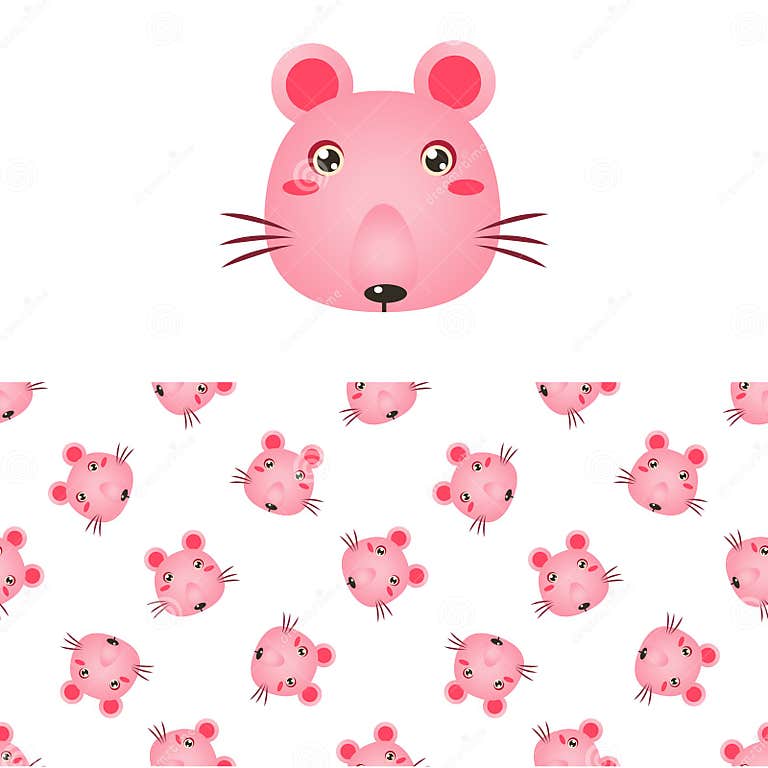 Mouse Head Icon and Pattern Stock Vector - Illustration of comic, icon ...