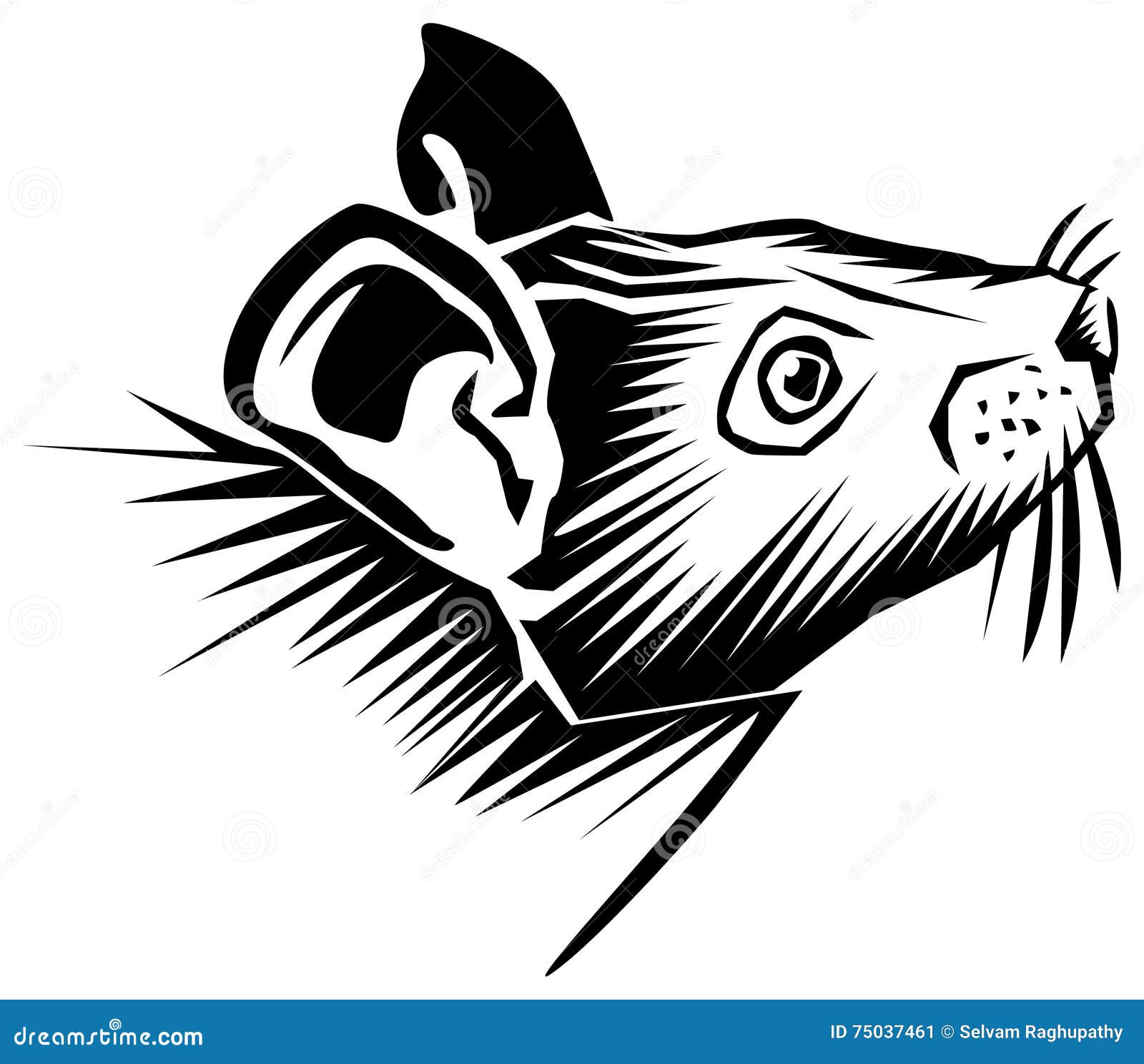 Rat Or Mouse Head Vector Animal Illustration For T-shirt ...