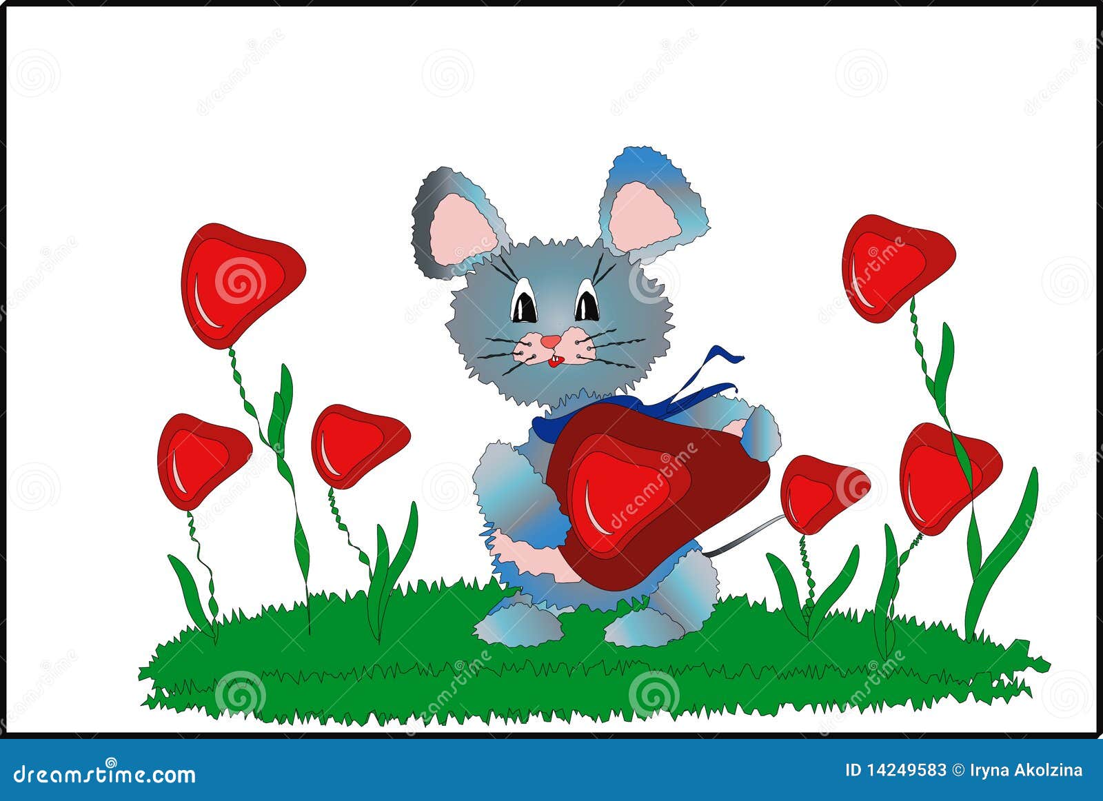 Mouse with heart. stock illustration. Illustration of card - 14249583