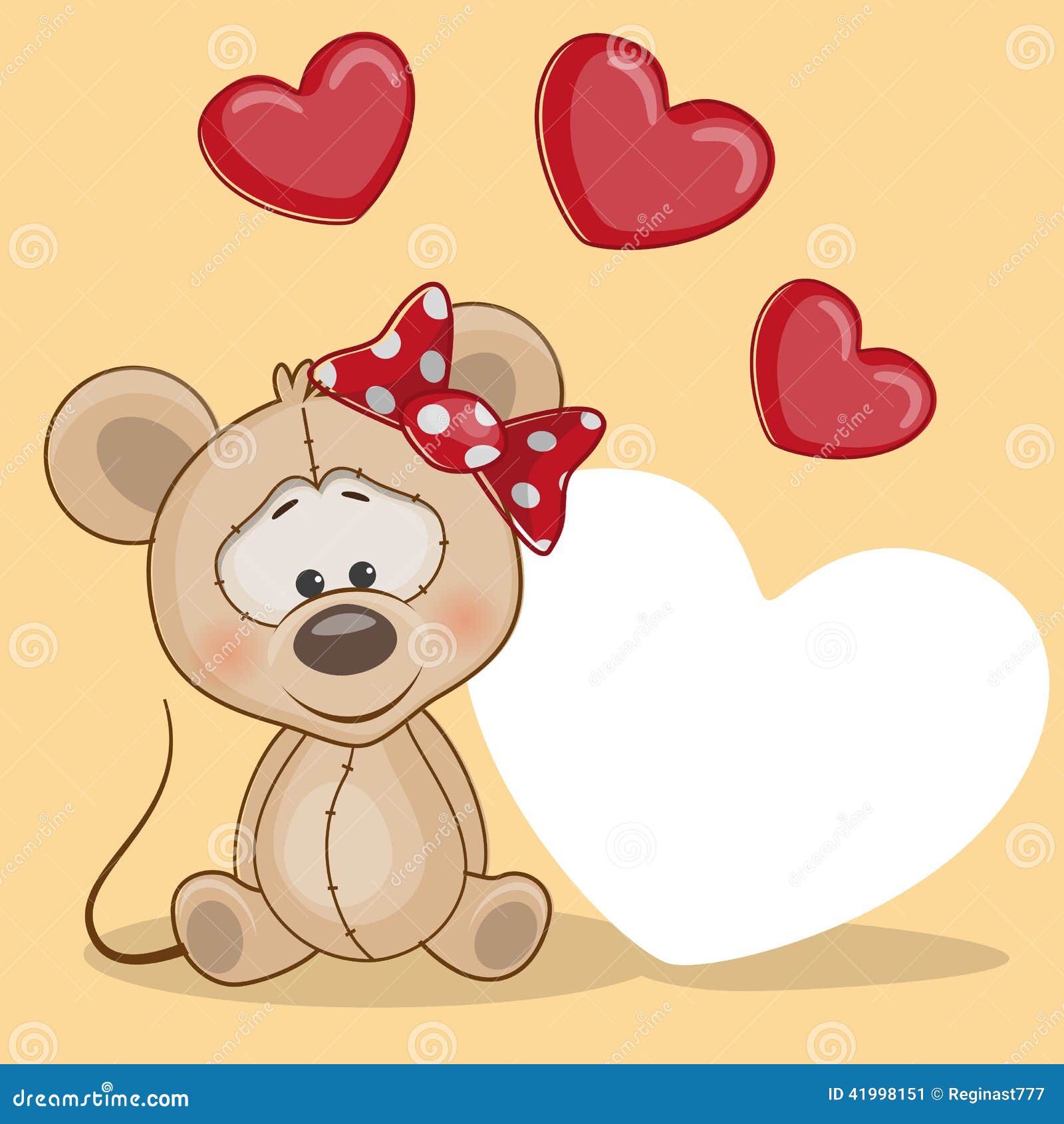 Mouse with hearts stock vector. Illustration of lovely - 41998151
