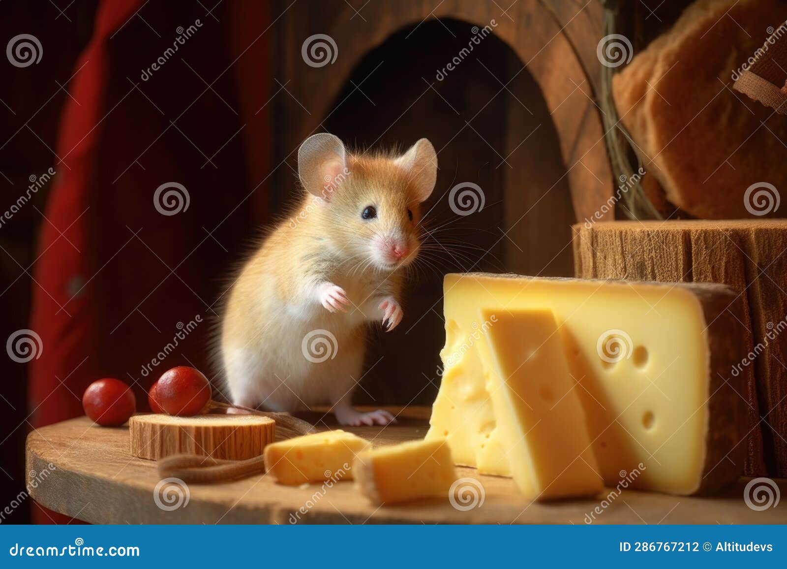 Mouse Hiding in Cheese, Cats Paw Reaching in Stock Photo - Image of ...