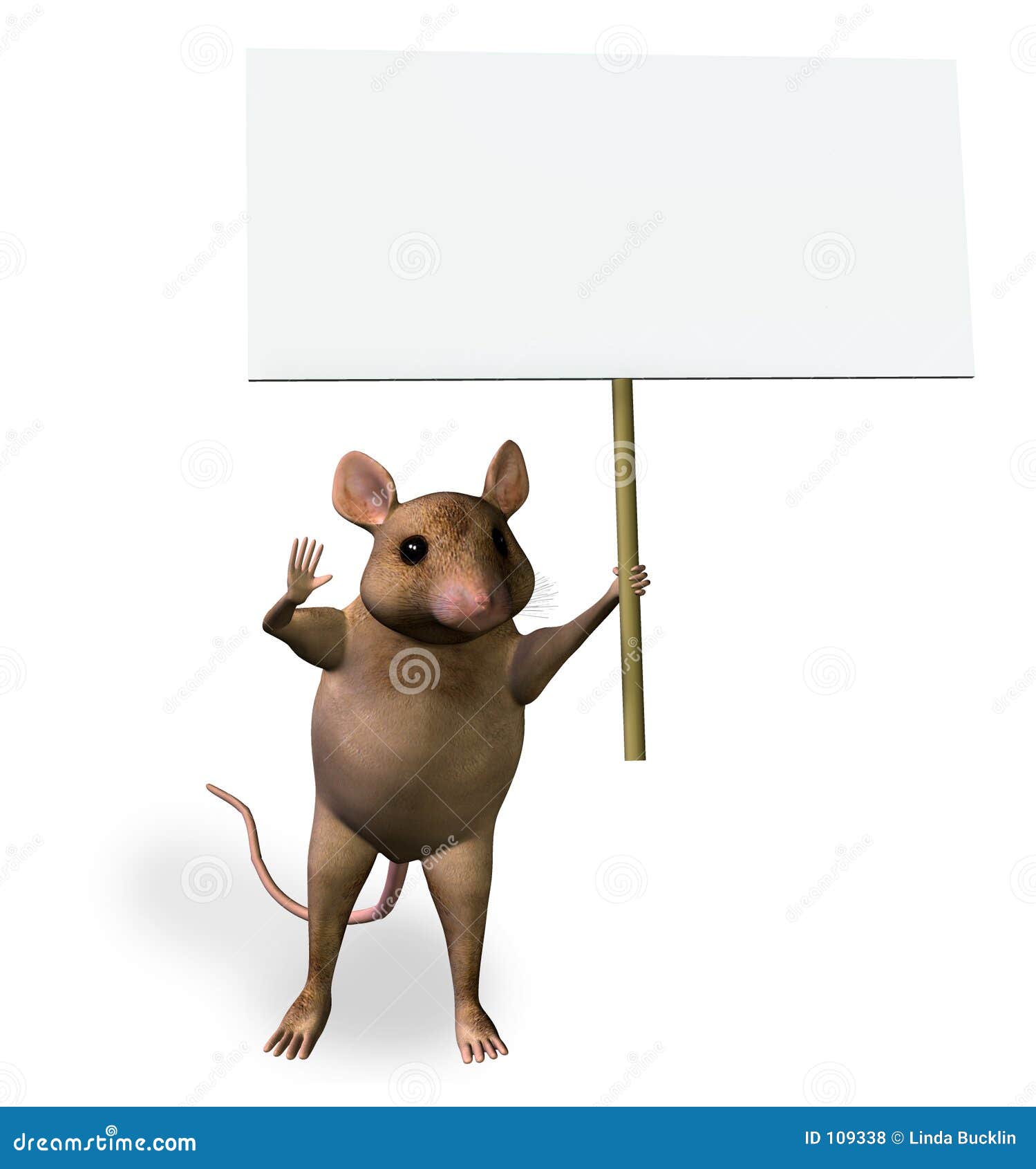Mouse Holding a Blank Sign stock illustration. Illustration of promote ...