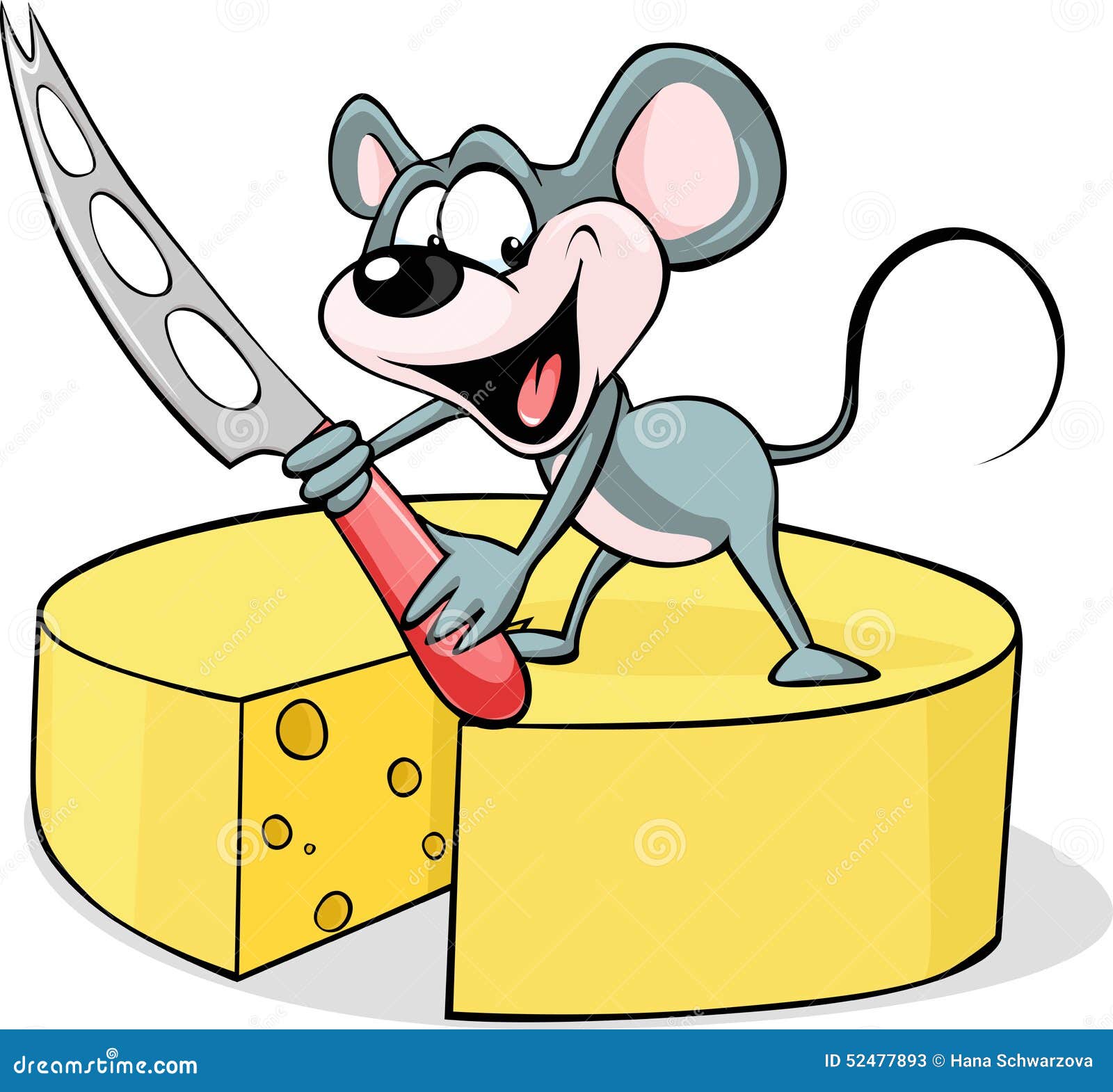 Mouse Holding a Cheese Knife - Vector Stock Vector - Illustration of ...