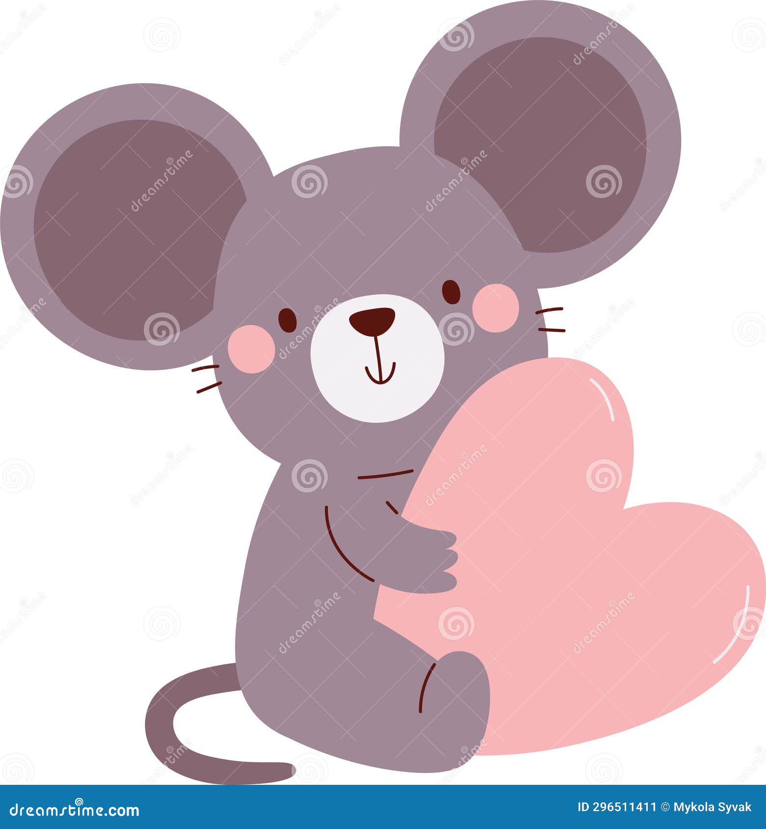 Mouse Holding Heart stock vector. Illustration of love - 296511411