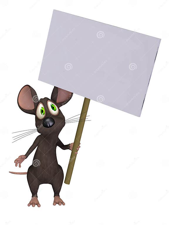 Mouse holding a sign stock illustration. Illustration of book - 44794180