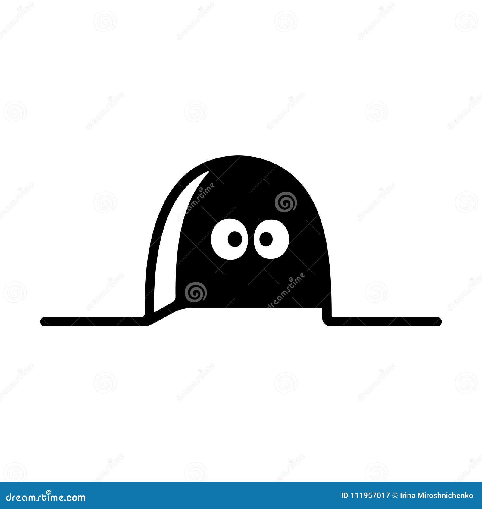 Mouse hole in wall stock vector. Illustration of eyes - 111957017